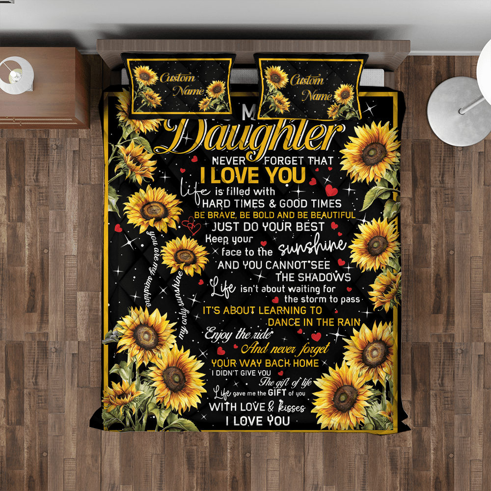 Lotusprinthandmade Personalized Sunshine To My Daughter Quilt Bedding ...