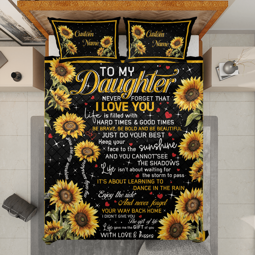 Lotusprinthandmade Personalized Sunshine To My Daughter Quilt Bedding ...