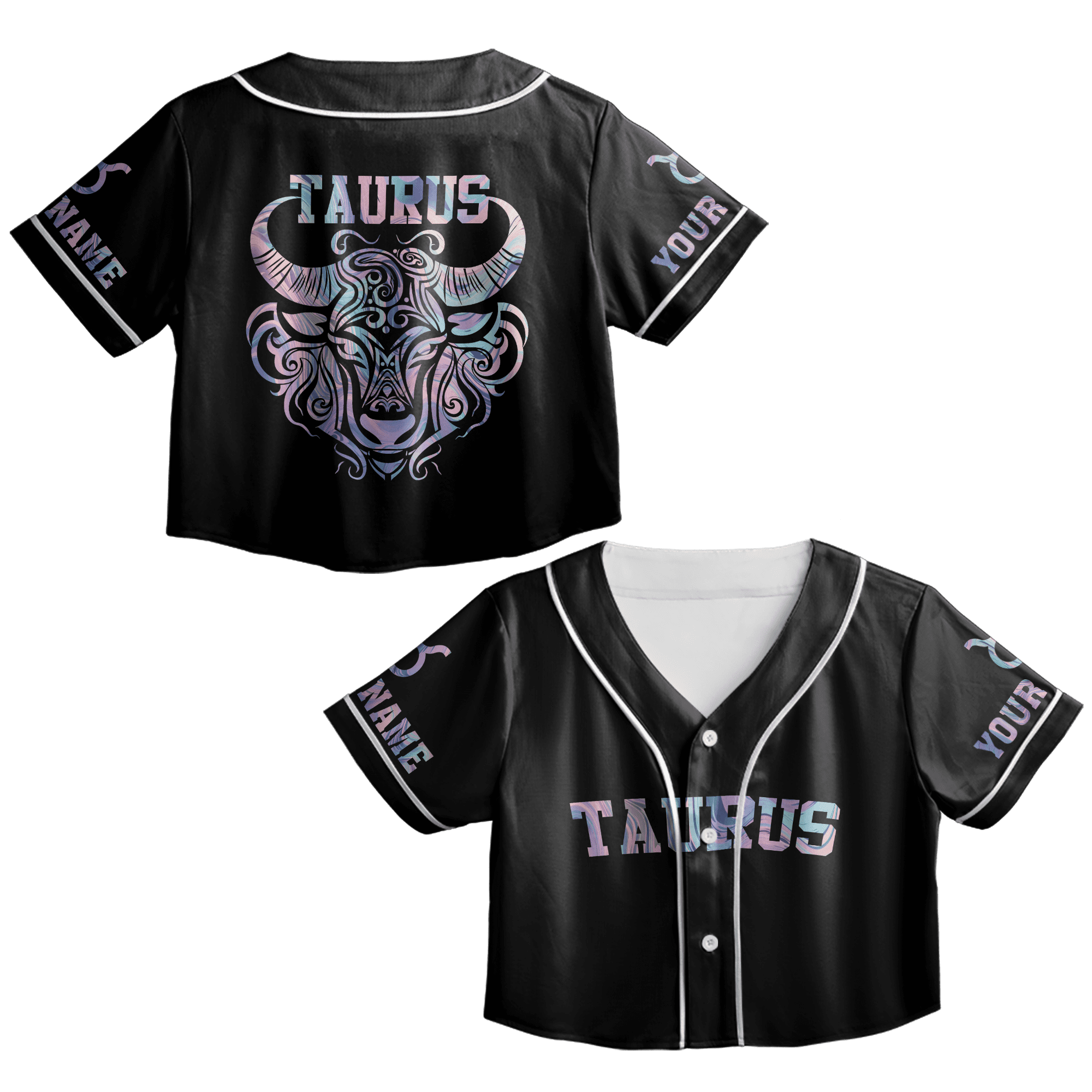 Lotusprinthandmade Personalized Taurus Zodiac Crop Top Baseball Jersey ...
