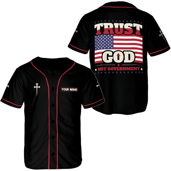 Lotusprinthandmade Personalized Trust God Not Government Baseball ...