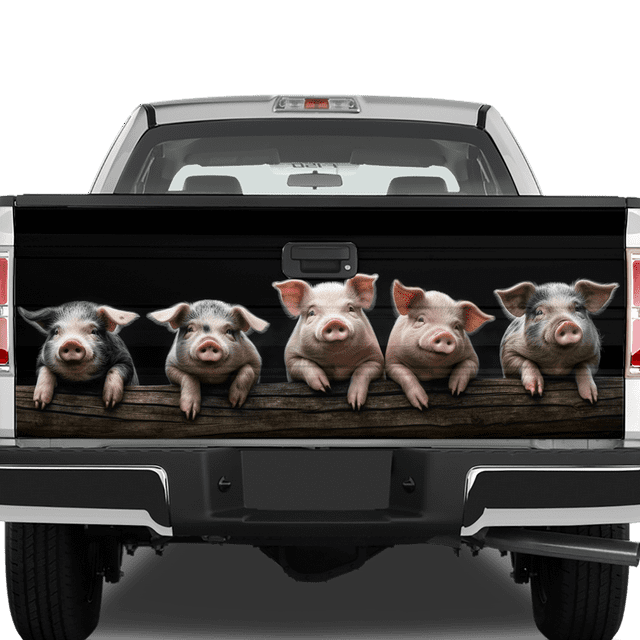 Lotusprinthandmade Pig Lovers Tailgate Wrap 24"x58", Cute Pig Truck ...