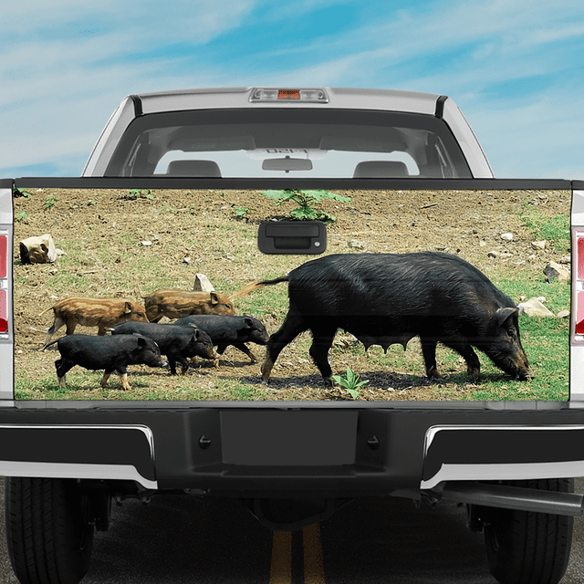 Lotusprinthandmade Pig Lovers Tailgate Wrap 24"x58", Cute Pig Truck ...