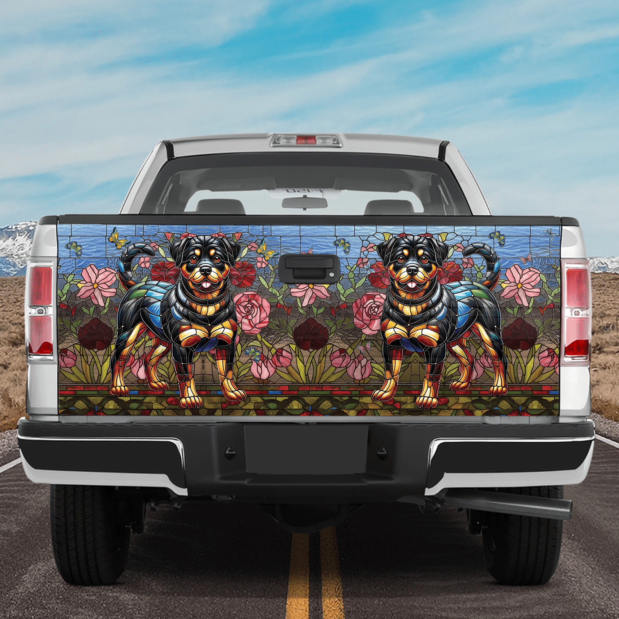 Lotusprinthandmade Rottweiler Dog 3D Tailgate Wrap 2 Sizes (24"x58 ...