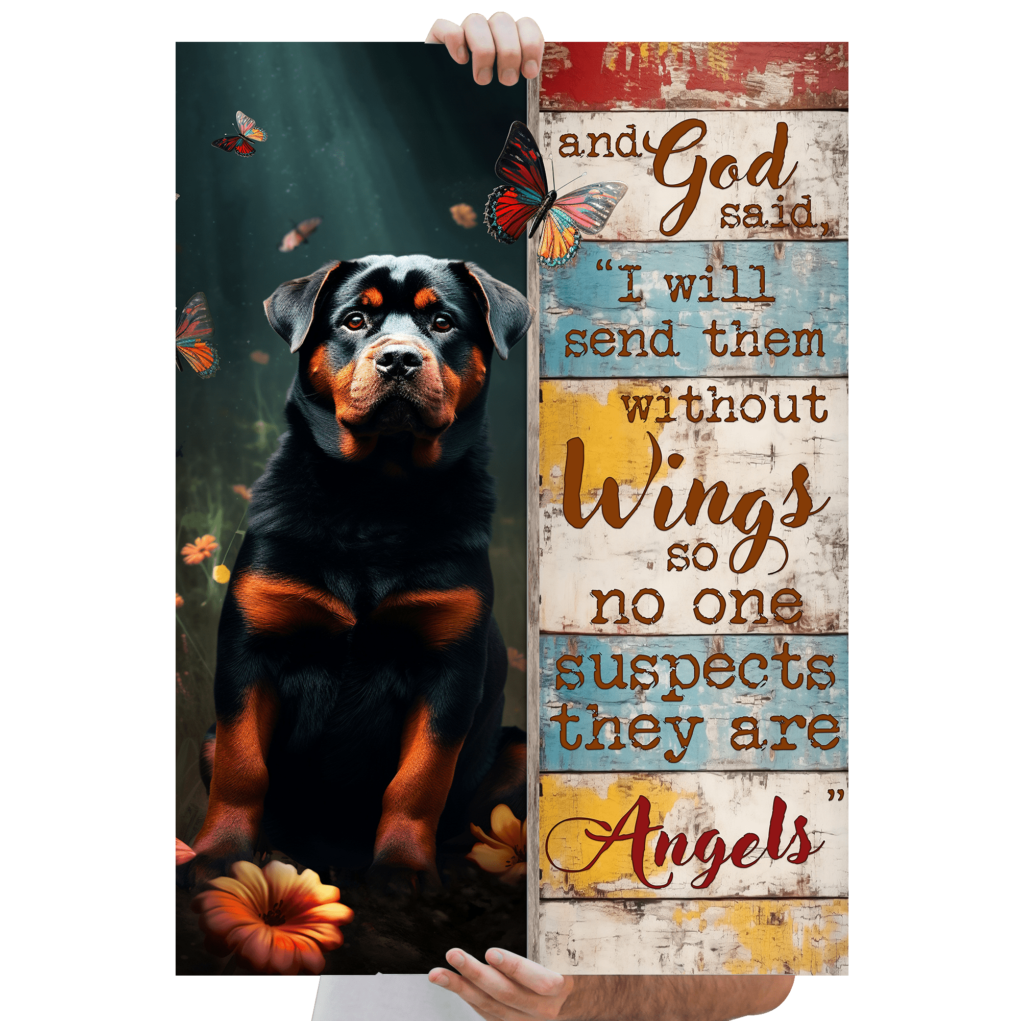 Lotusprinthandmade Rottweiler Dog Lover God Said I Will Send Them ...