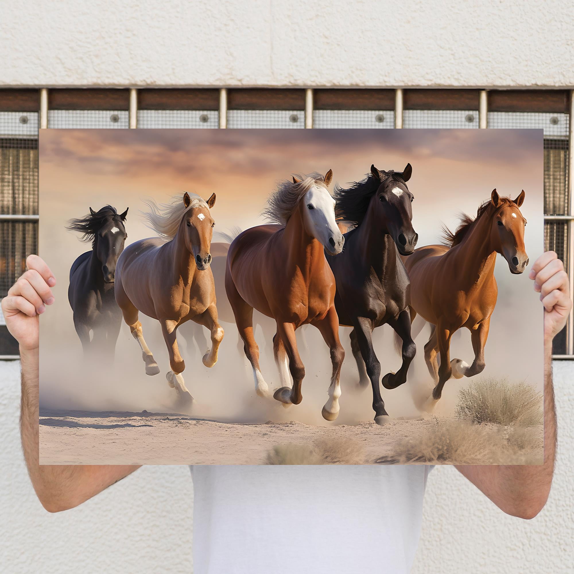 Lotusprinthandmade Running Horse Poster 12" x 18”, Horse Lovers Poster ...