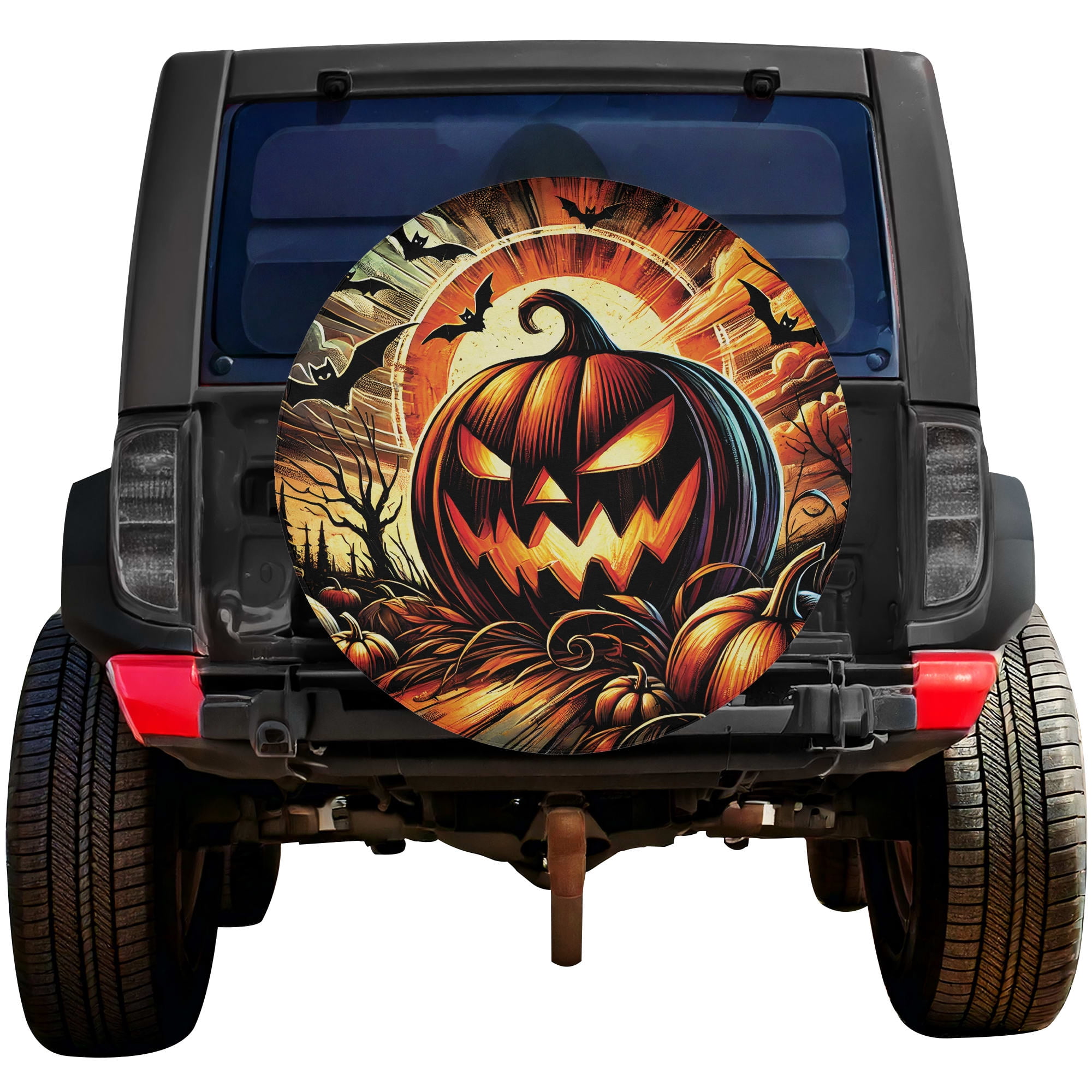 Lotusprinthandmade Scary Pumpkin Halloween Spare Tire Cover Without ...