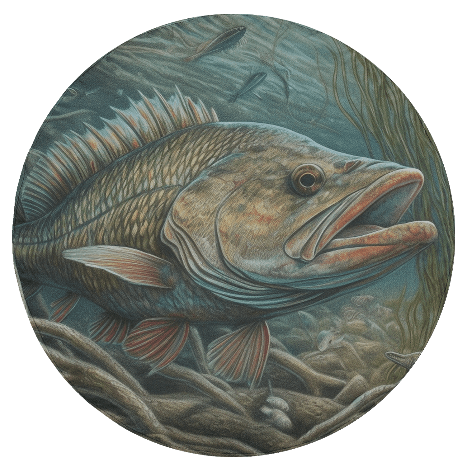 Lotusprinthandmade Sea Bass Fishing Fish Spare Tire Cover Without ...