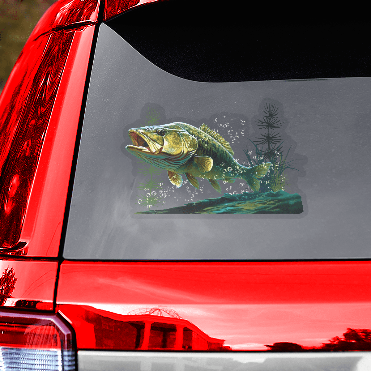 Lotusprinthandmade Sea Bass Fishing Fish Transparent Vinyl Decal 4 Sizes - Walmart.com