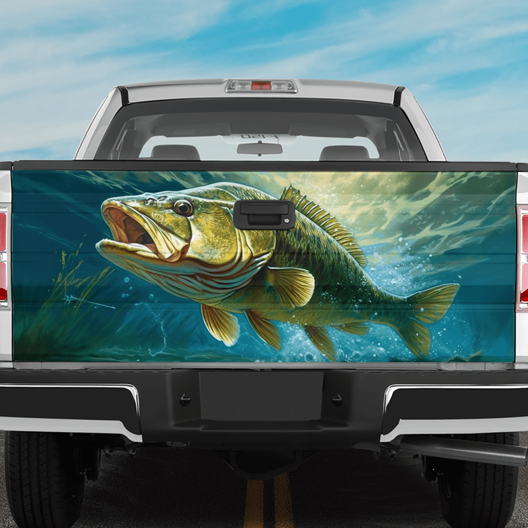 Lotusprinthandmade Sea Bass Fishing Fish Truck Tailgate Wrap 2 Sizes ...