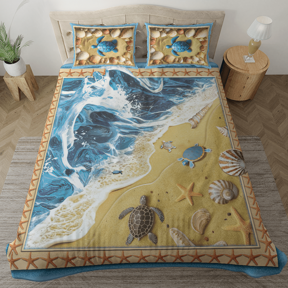 Lotusprinthandmade Sea Turtle Bedding Set (Made in Vietnam) (68x88 ...