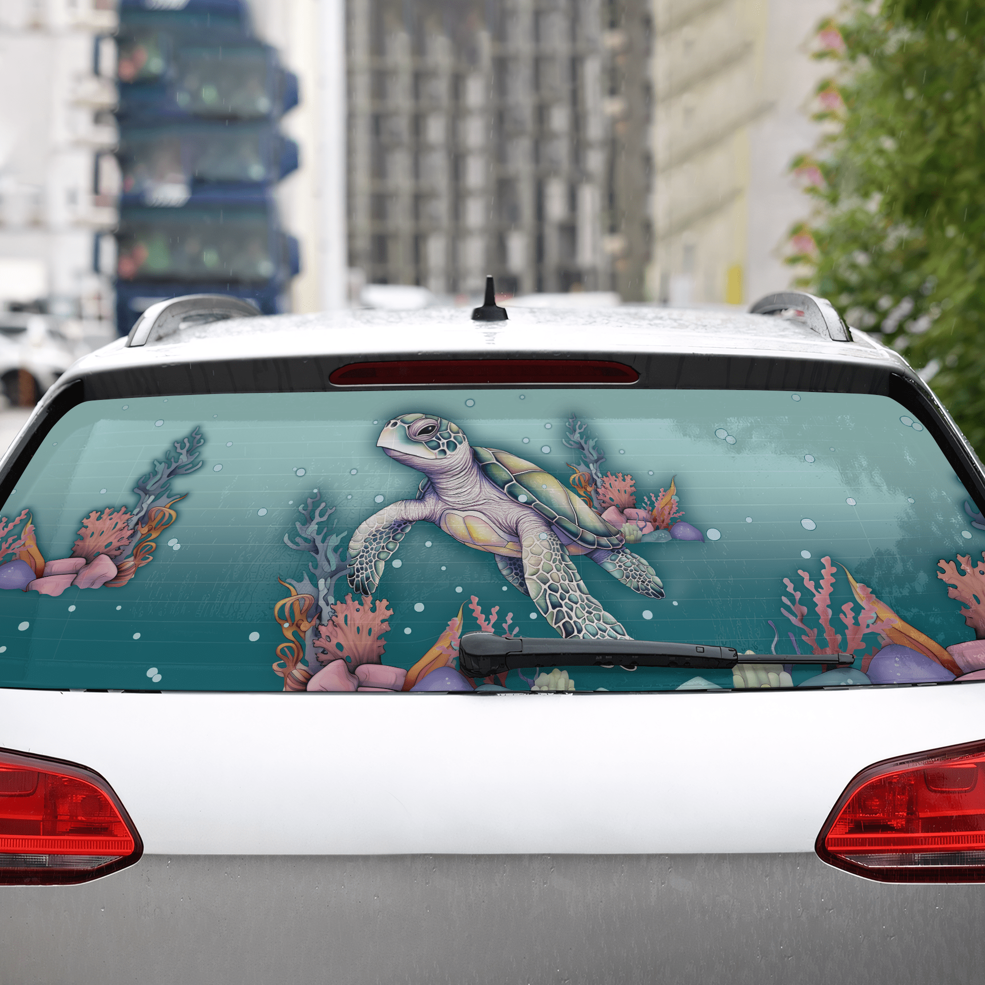 Lotusprinthandmade Sea Turtle Graphic Rear Window Car Decal 3 Sizes ...