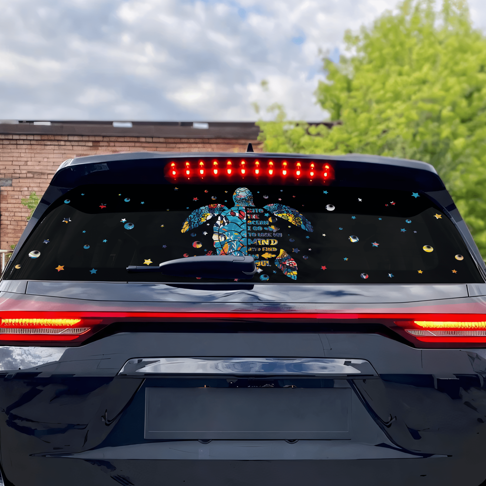 Lotusprinthandmade Sea Turtle Graphic Rear Window Car Decal 3 Sizes ...