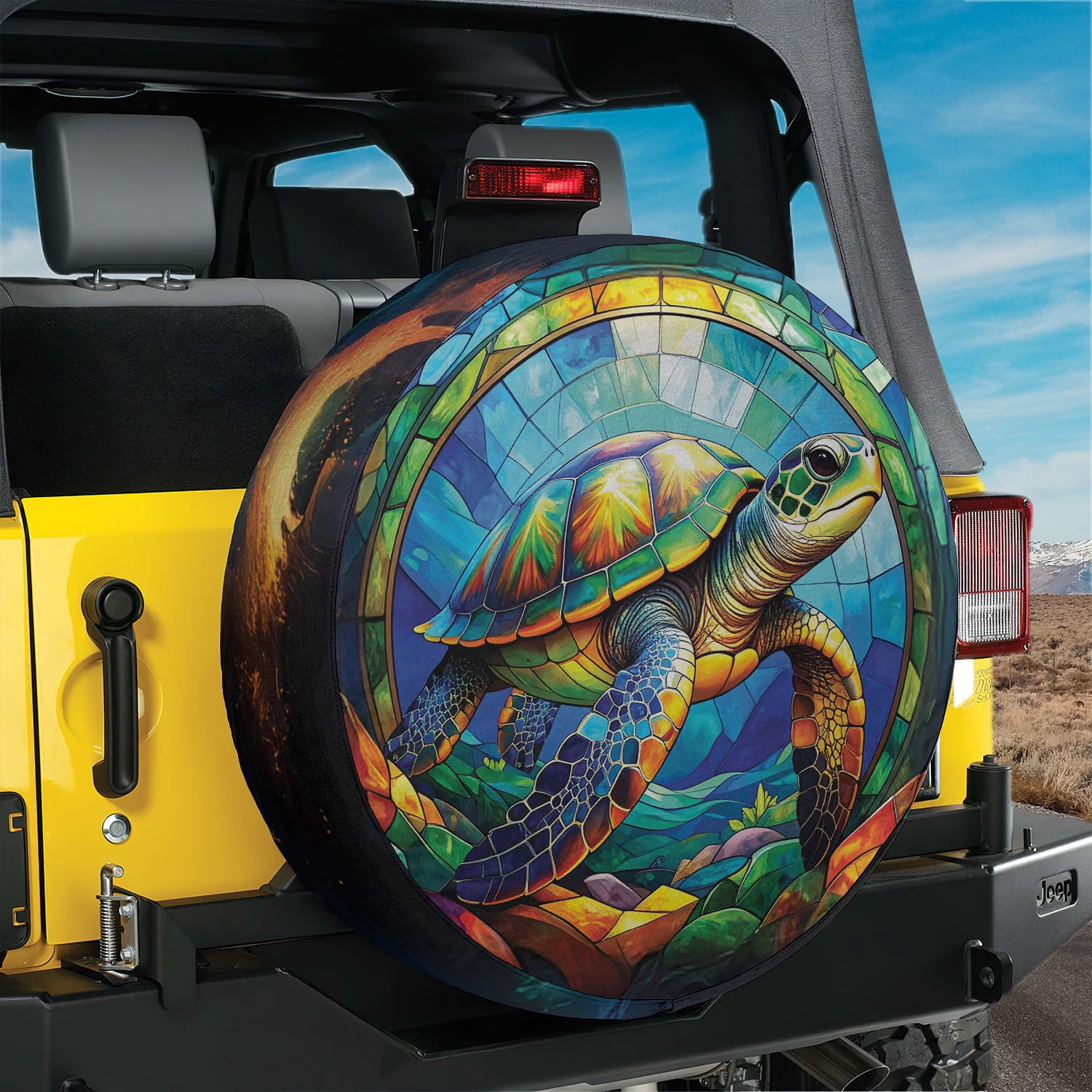 Lotusprinthandmade Sea Turtle Graphic Spare Tire Cover Without Backup ...