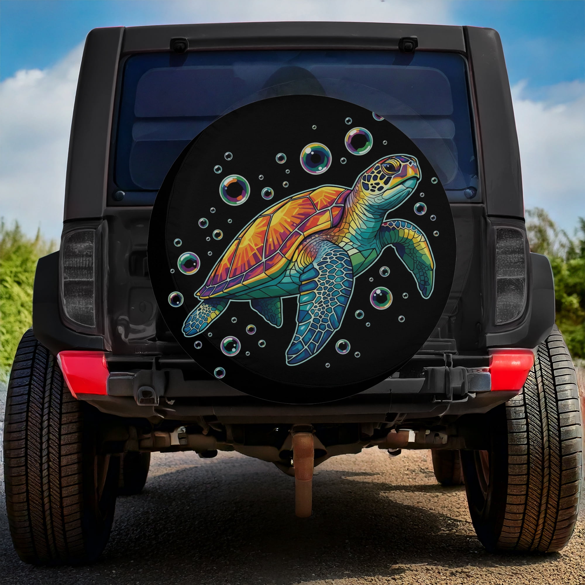 Lotusprinthandmade Sea Turtle Spare Tire Cover Without Backup Camera ...