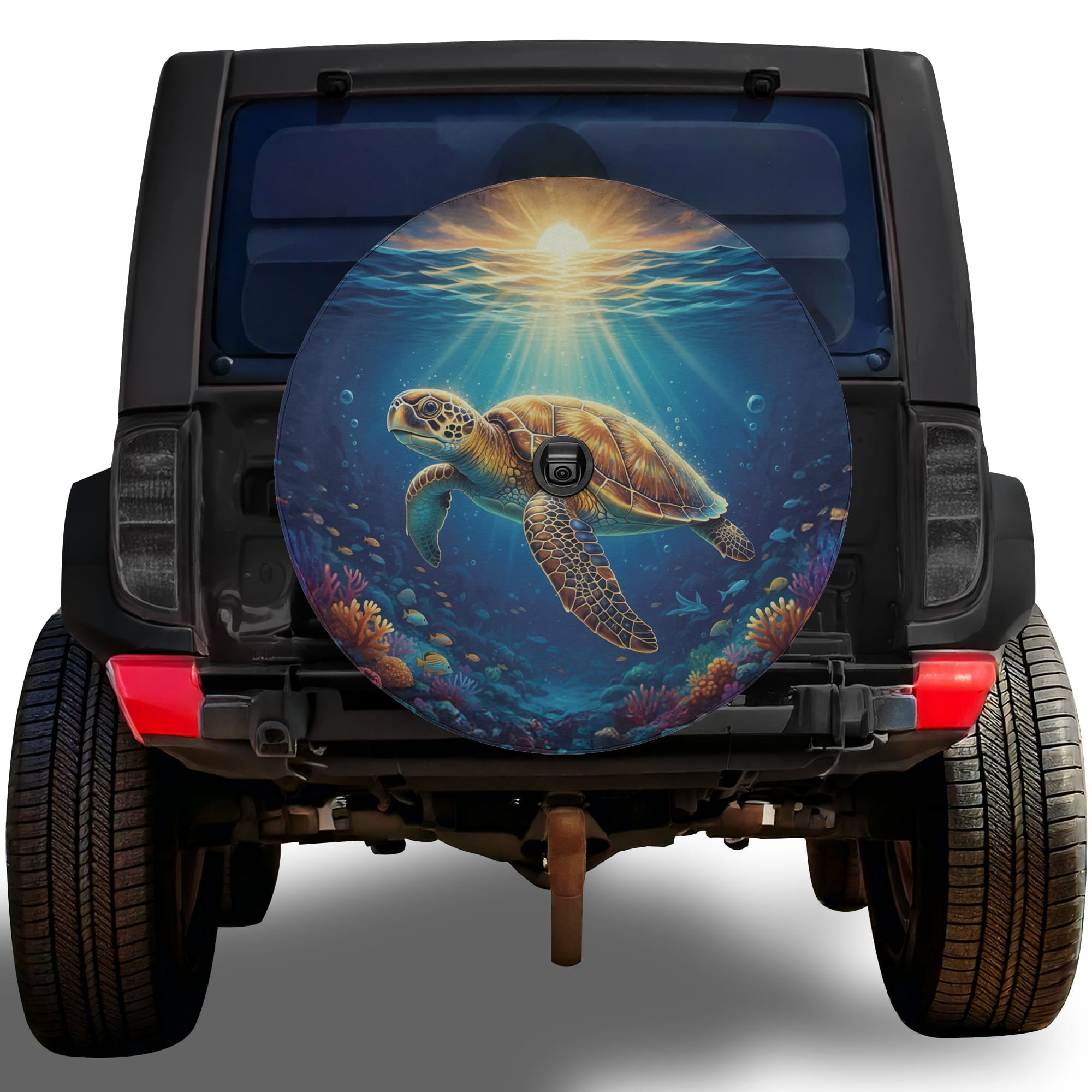 Lotusprinthandmade Sea Turtle Swimming in Ocean Spare Tire Cover With ...