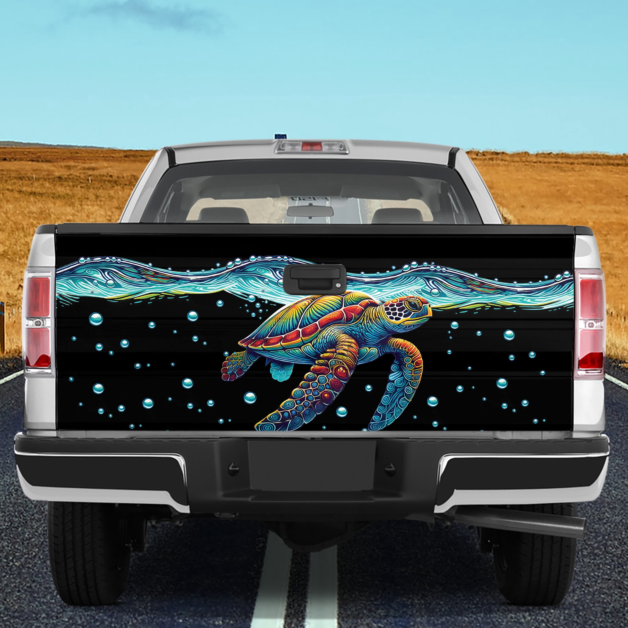 Lotusprinthandmade Sea Turtle Tailgate Wrap 2 Sizes (24"x58"), Ocean ...