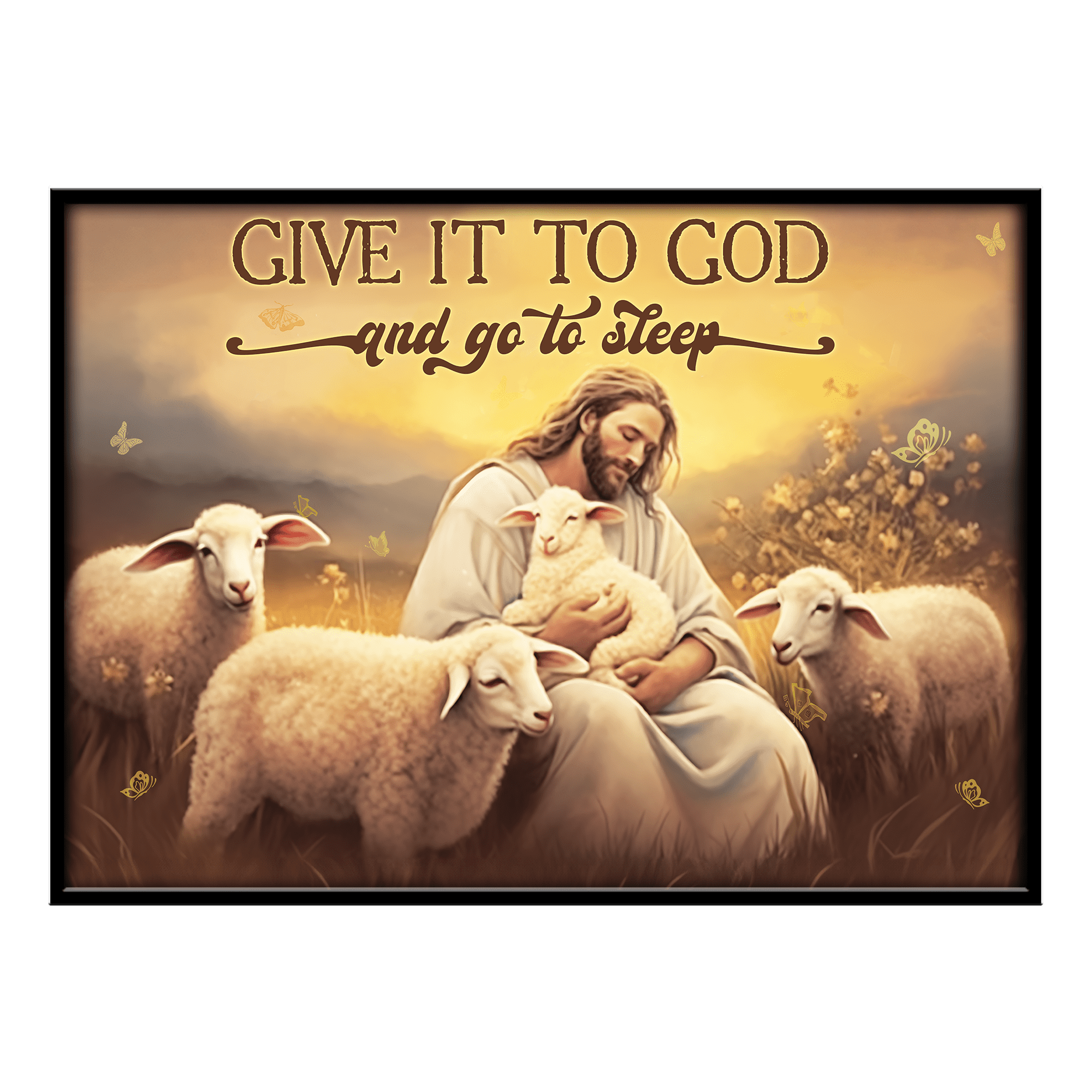 Lotusprinthandmade Sheep Give It To God And Go To Sleep Canvas 1.5in 12 ...