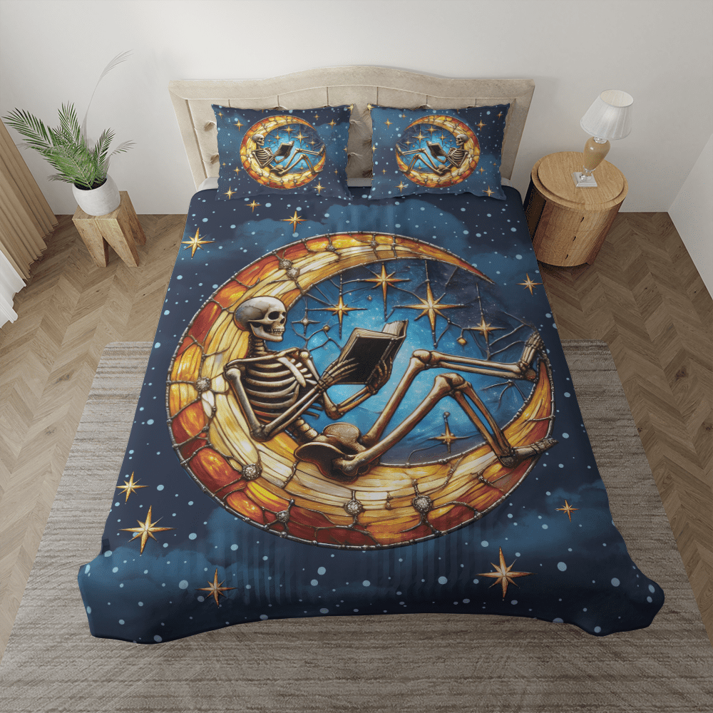 Lotusprinthandmade Skeleton Book Lovers Bedding Set (Made in Vietnam ...