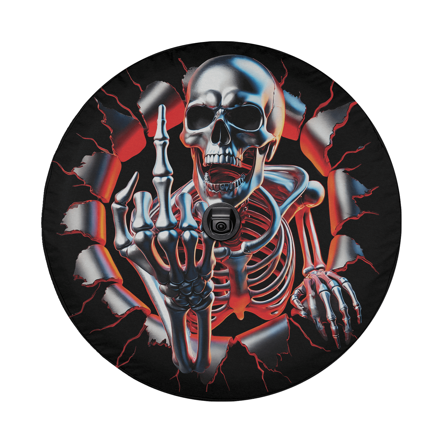 Lotusprinthandmade Skeleton Skull In The Bullet Hole Spare Tire Cover ...