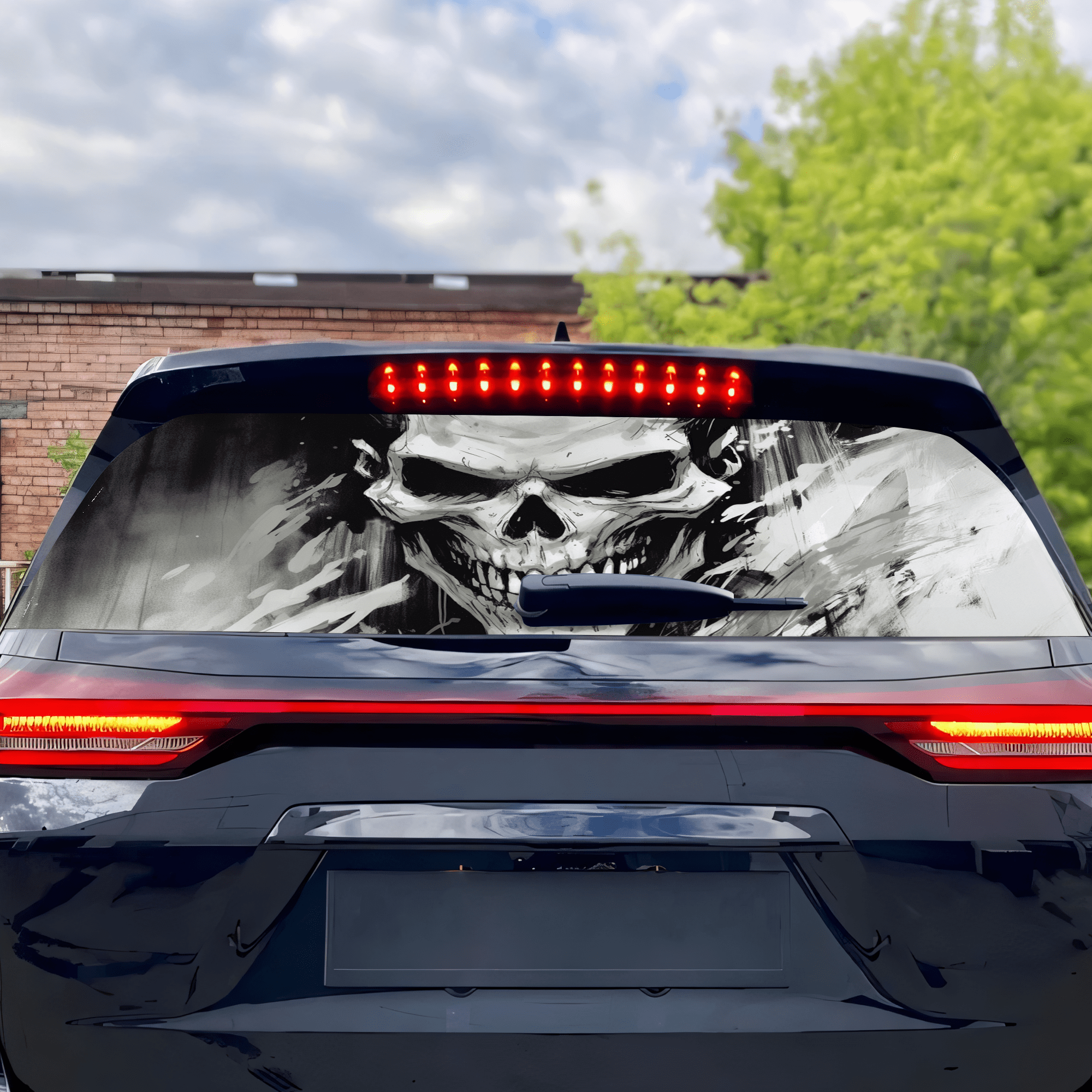 Lotusprinthandmade Skull Halloween Horror Graphic Rear Window Car Decal ...