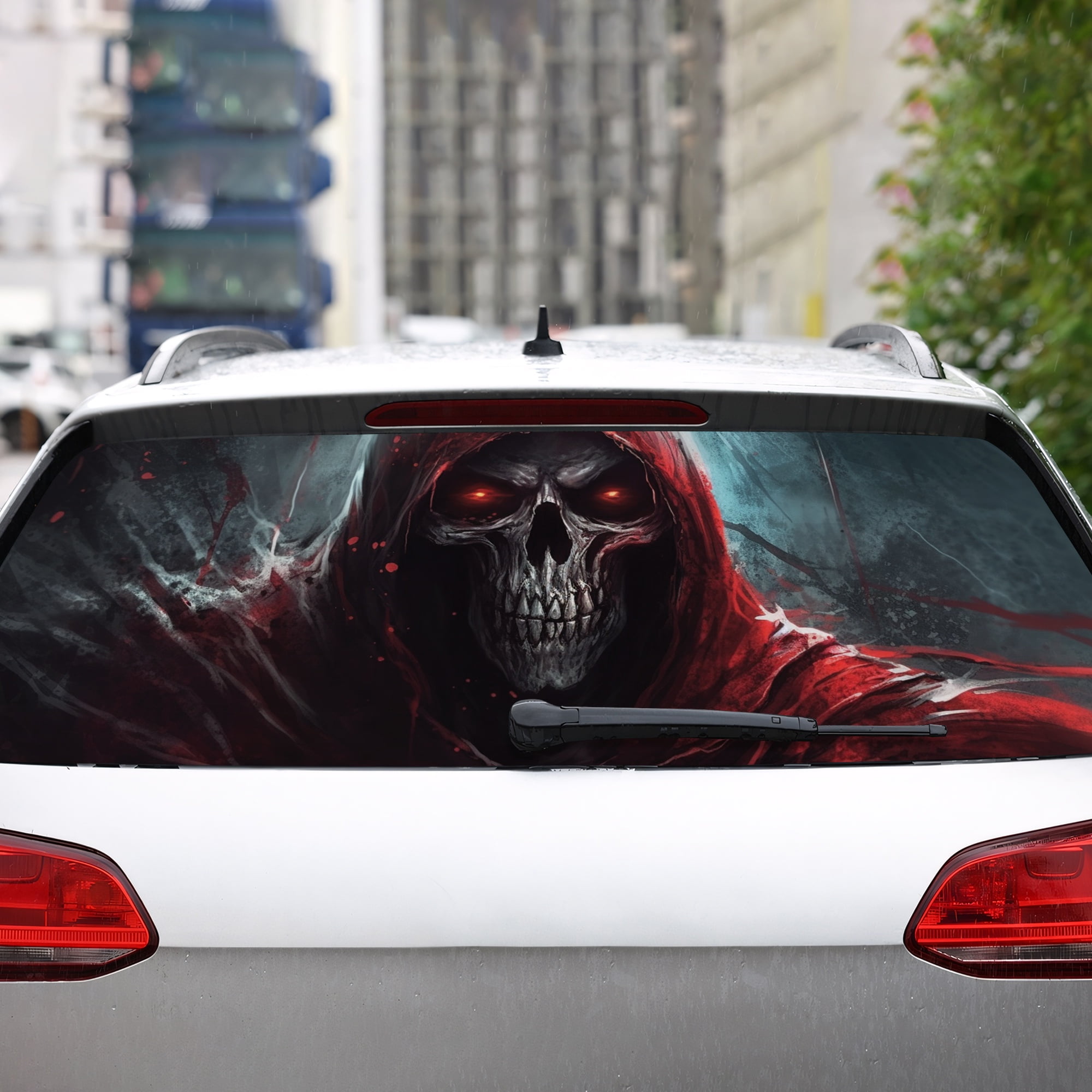 Lotusprinthandmade Skull Horror Rear Window Car Decal 3 Sizes (14x53 ...