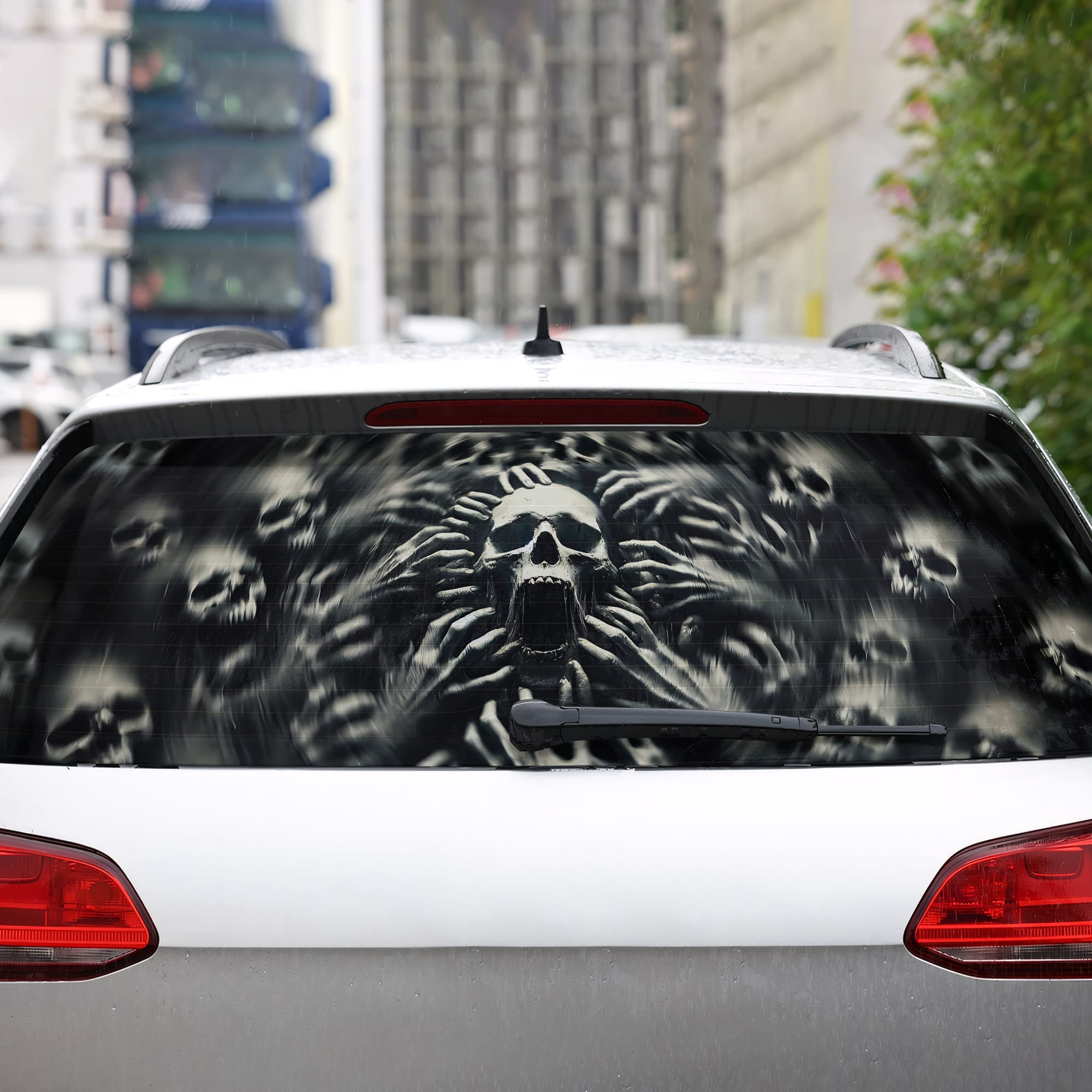 Lotusprinthandmade Skull Horror Rear Window Car Decal 3 Sizes (22x65 ...