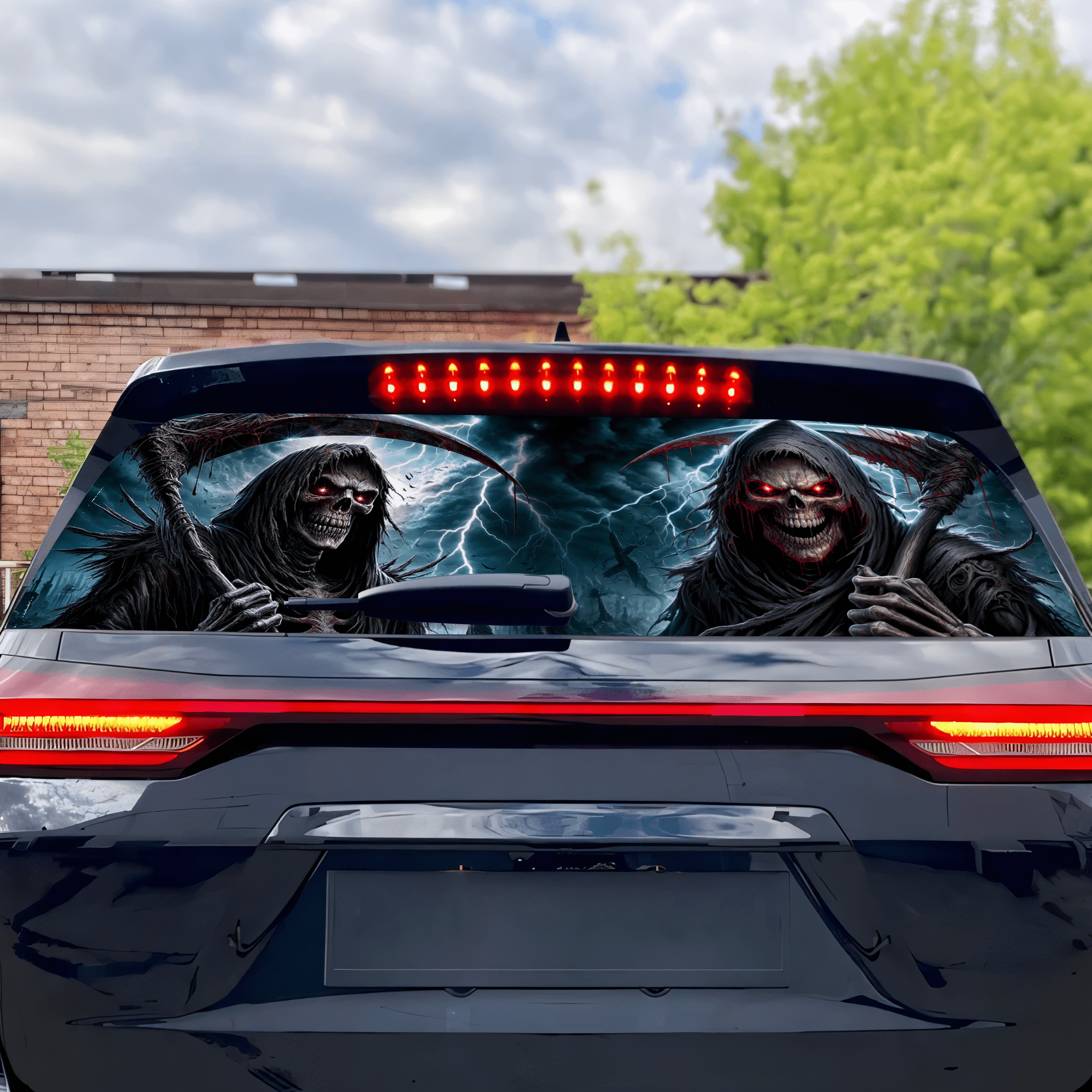 Lotusprinthandmade Skull Skeleton Rear Window Car Decal 14" x 53 ...