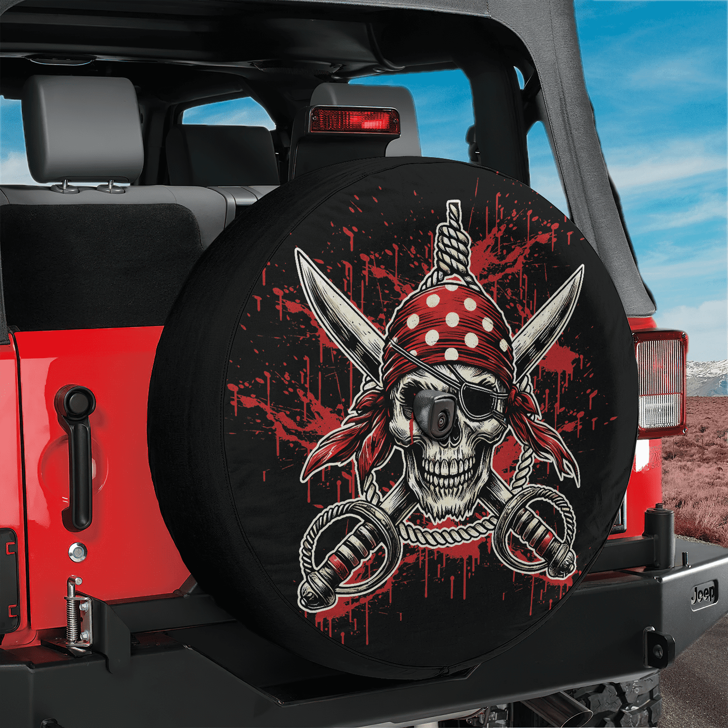 Lotusprinthandmade Skull Skeleton Spare Tire Cover With Backup Camera ...
