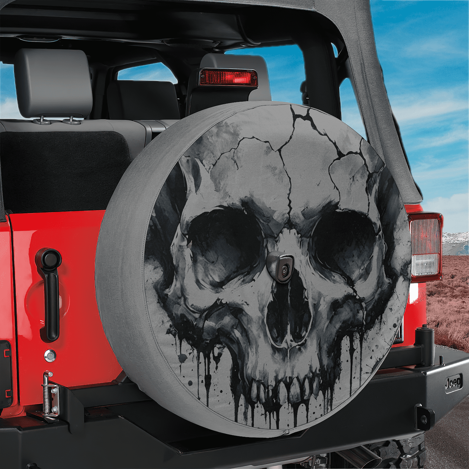 Lotusprinthandmade Skull Skeleton Spare Tire Cover With Backup Camera ...