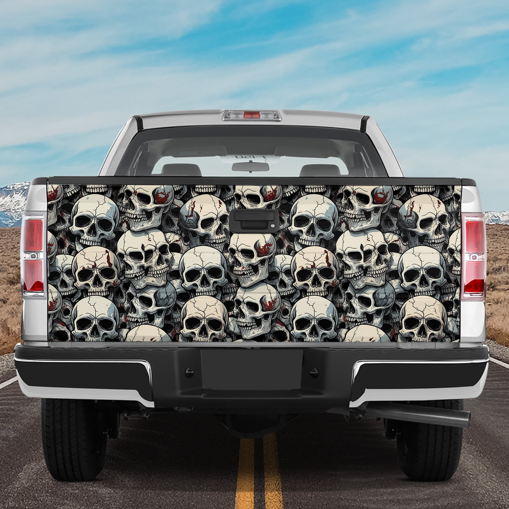 Lotusprinthandmade Skull Skeleton Tailgate Wrap 2 Sizes (24"x58 ...