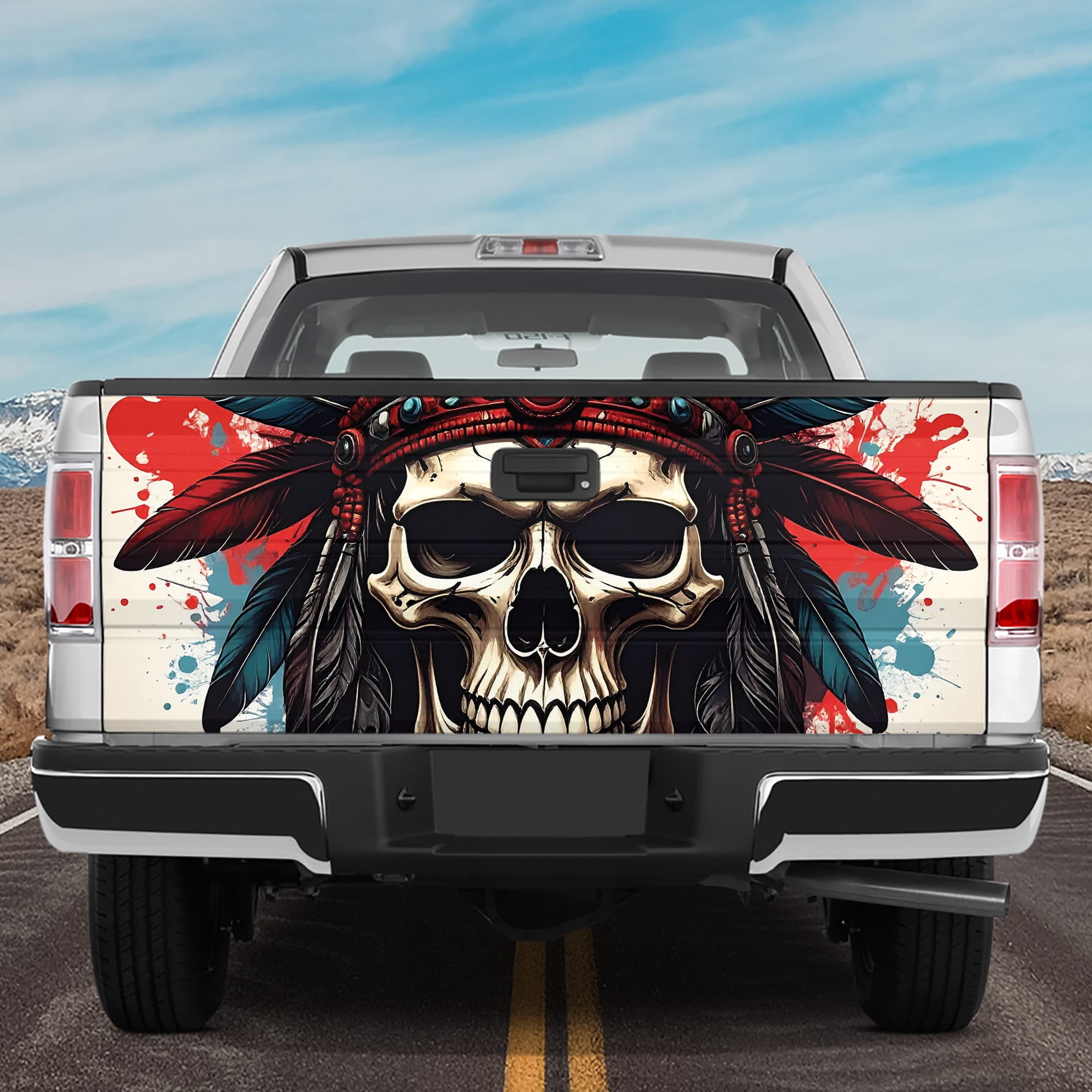 Lotusprinthandmade Skull Skeleton Tailgate Wrap 2 Sizes (26"x66 ...