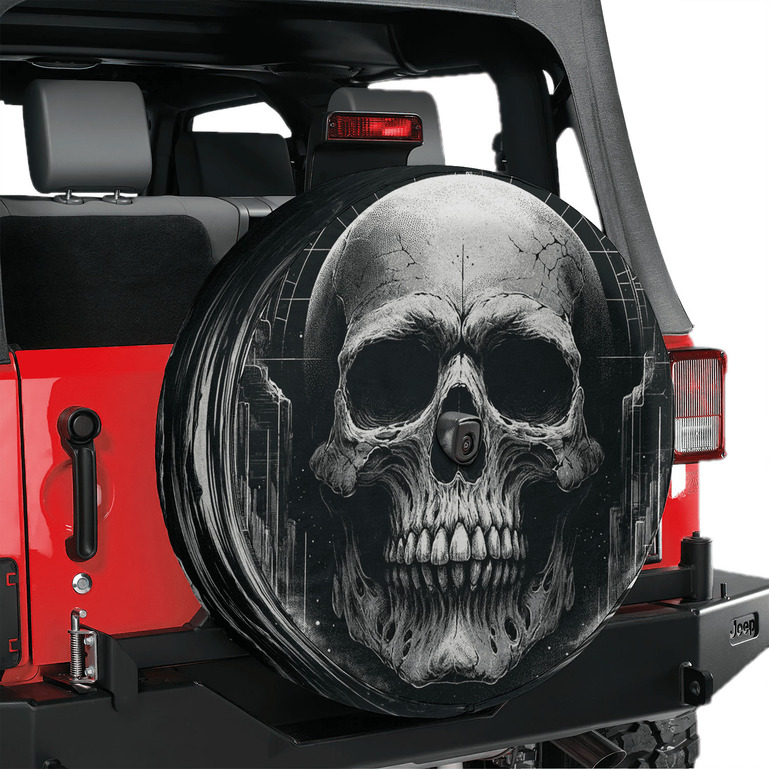 Lotusprinthandmade Skull Spare Tire Cover With Backup Camera Hole ...