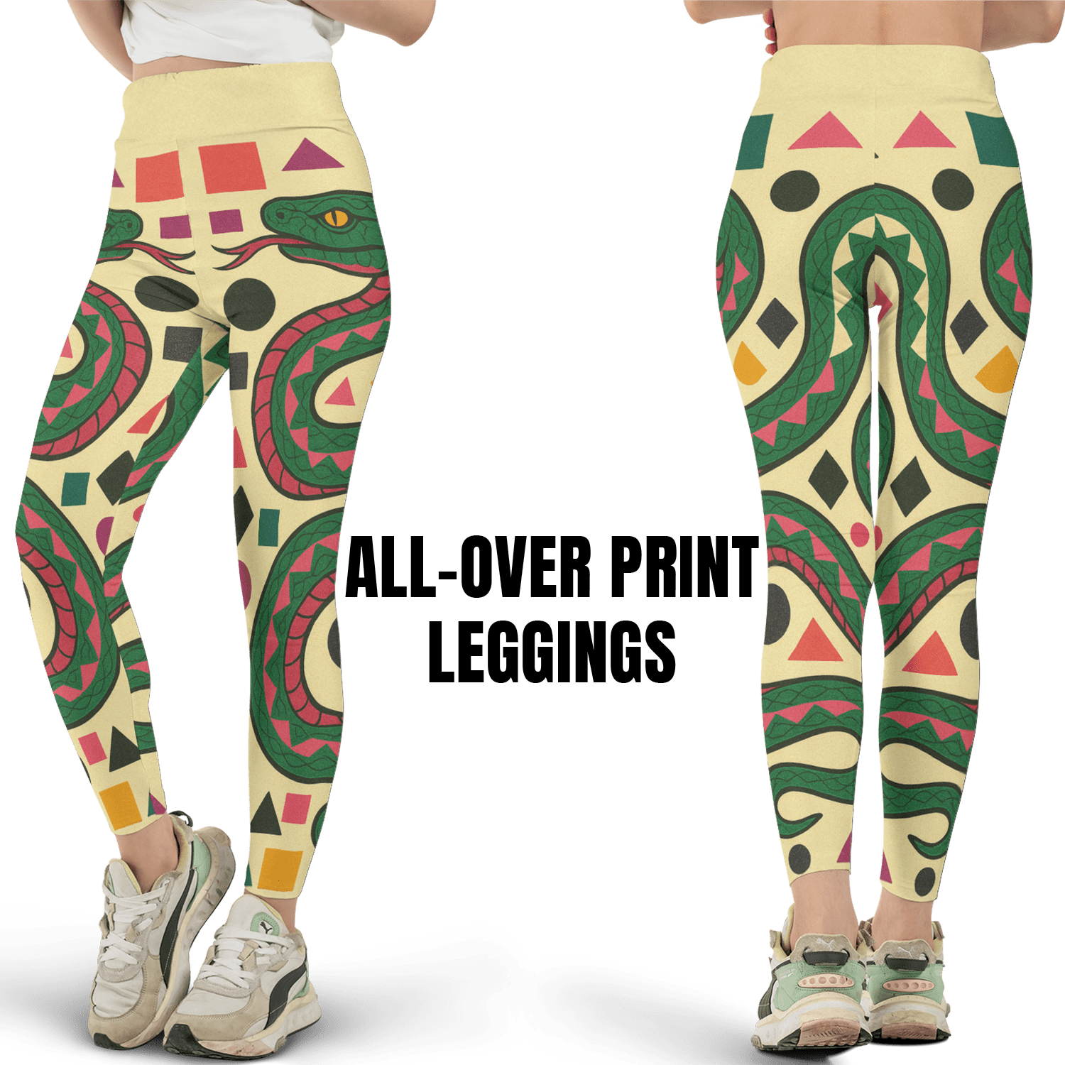 Lotusprinthandmade Snakes Art Graphic All-over Print Leggings XS-5XL ...
