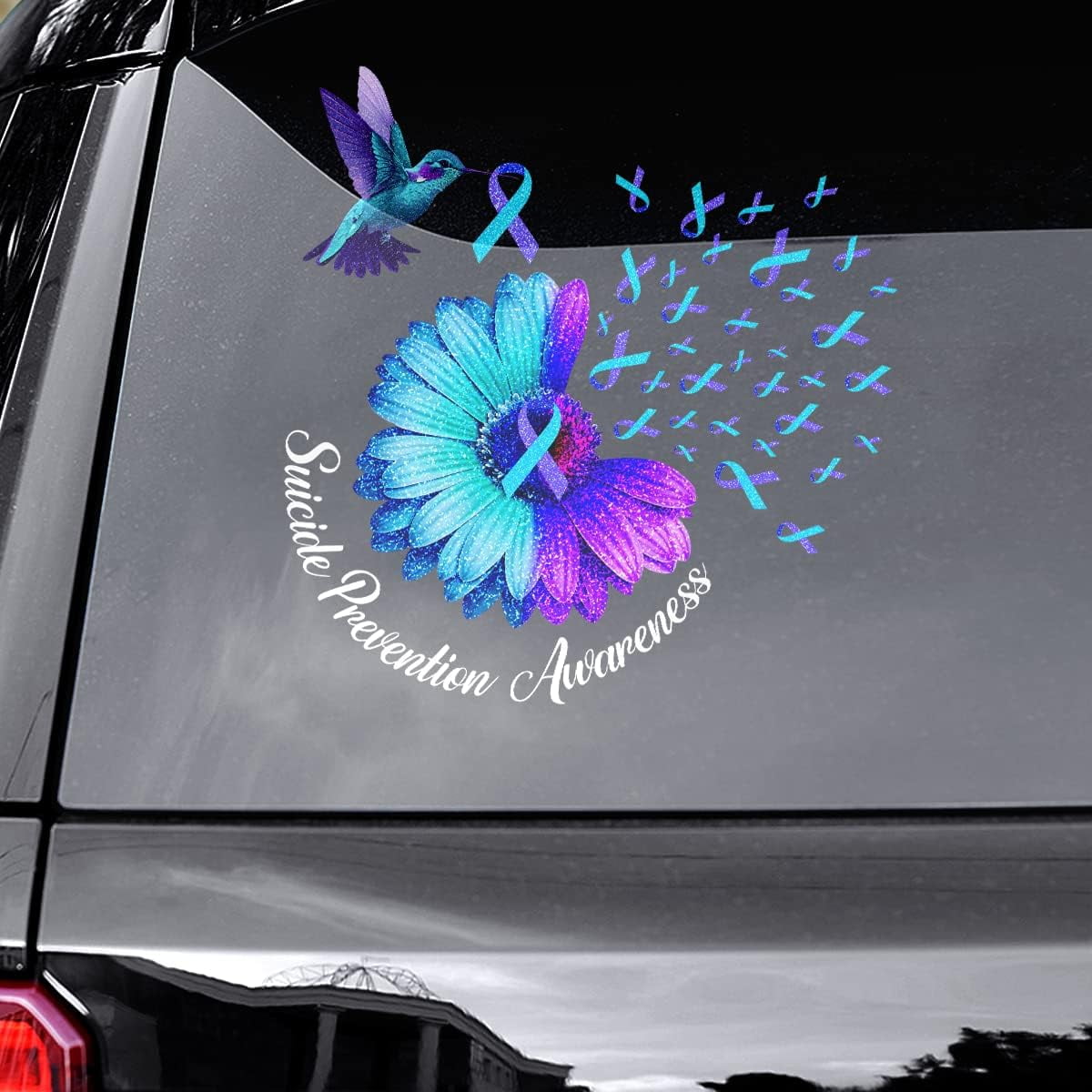 Lotusprinthandmade Sunflower Ribbon Hummingbird Suicide Awareness ...