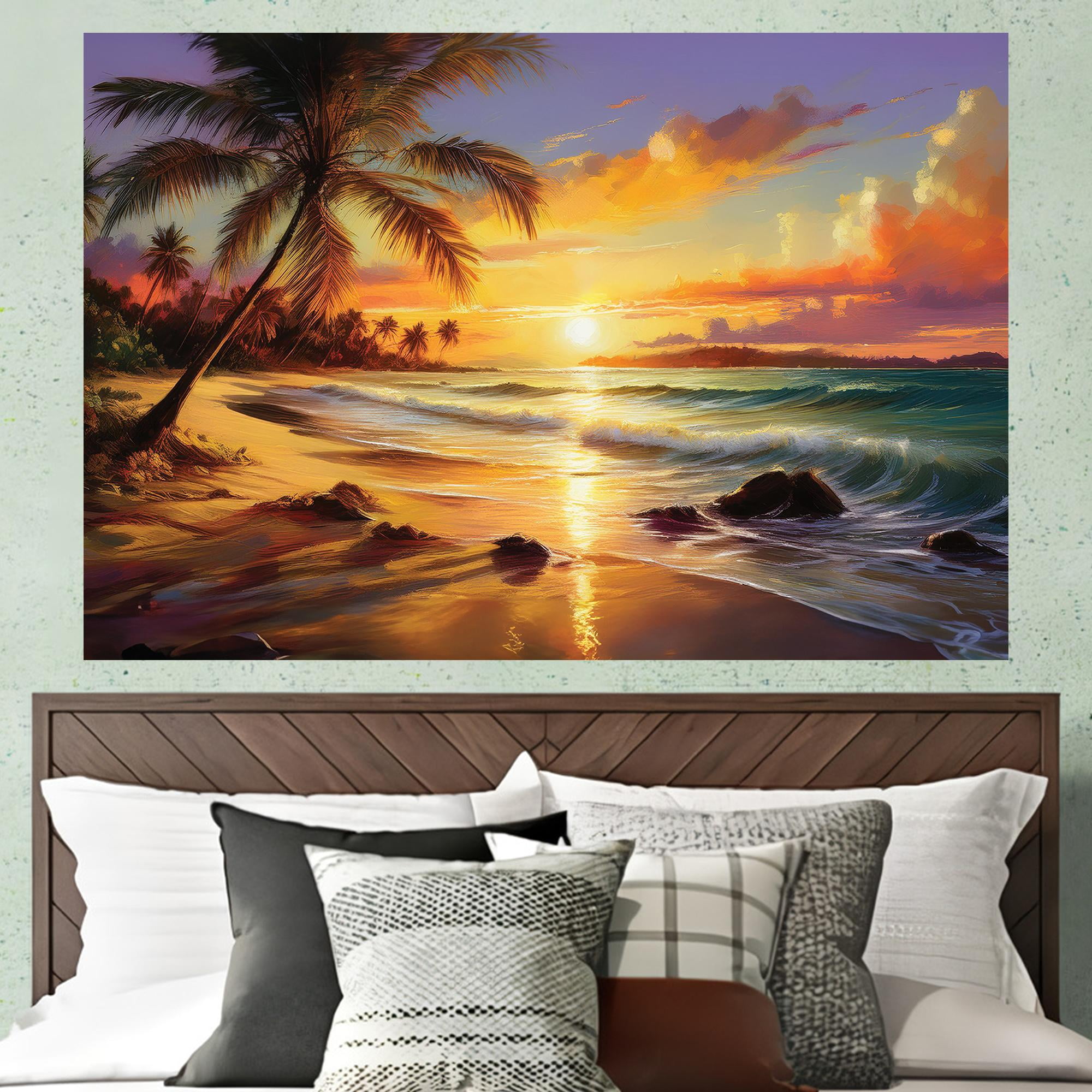 Lotusprinthandmade Sunset on Tropical Beach Poster 16" x 24", coastal ...