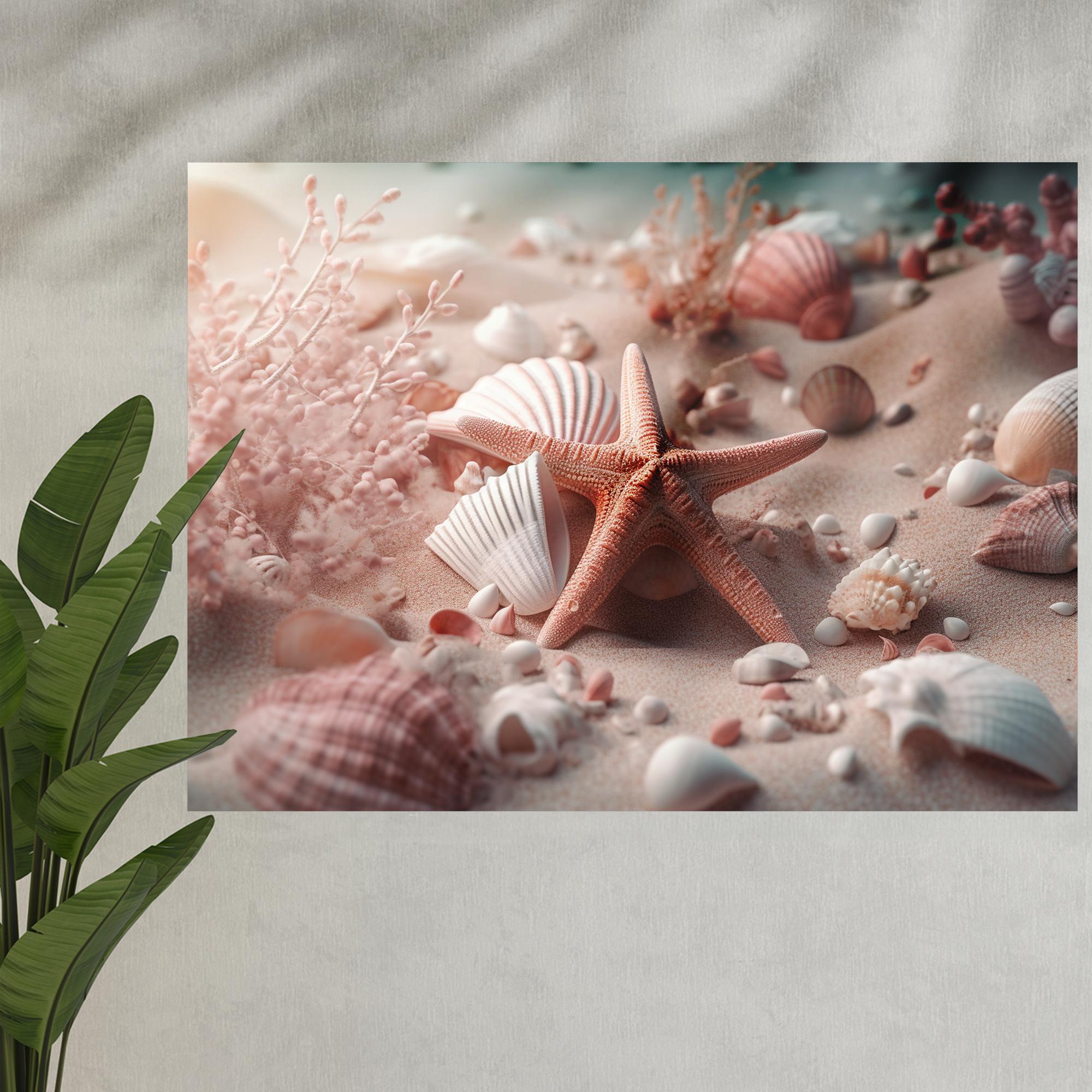 Lotusprinthandmade The Beauty Of Seashells on Beach Poster 12" x 18 ...