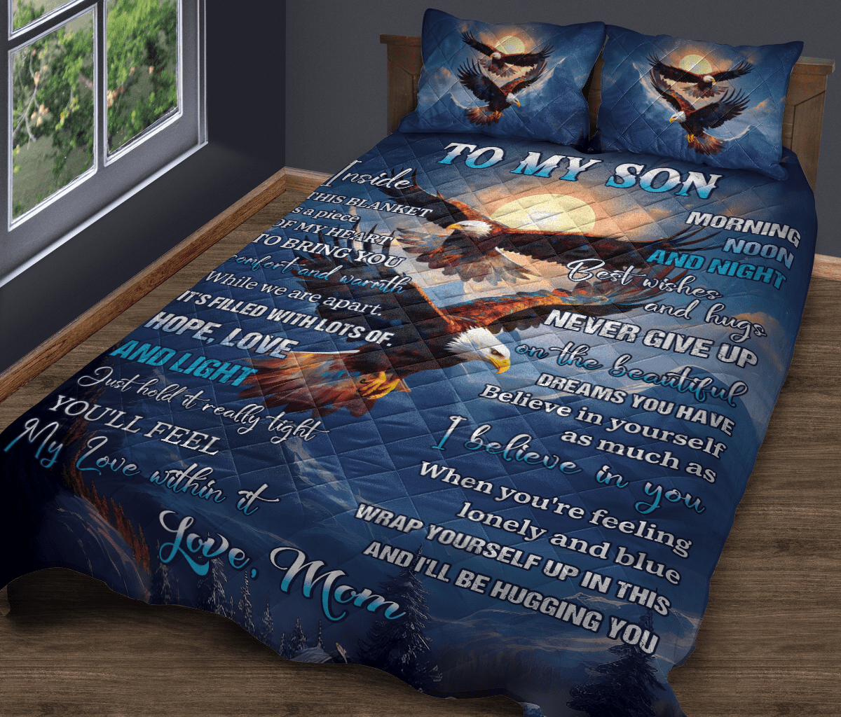 Lotusprinthandmade To My Son Eagle Quilt Bedding Set (White Binding) 5 ...