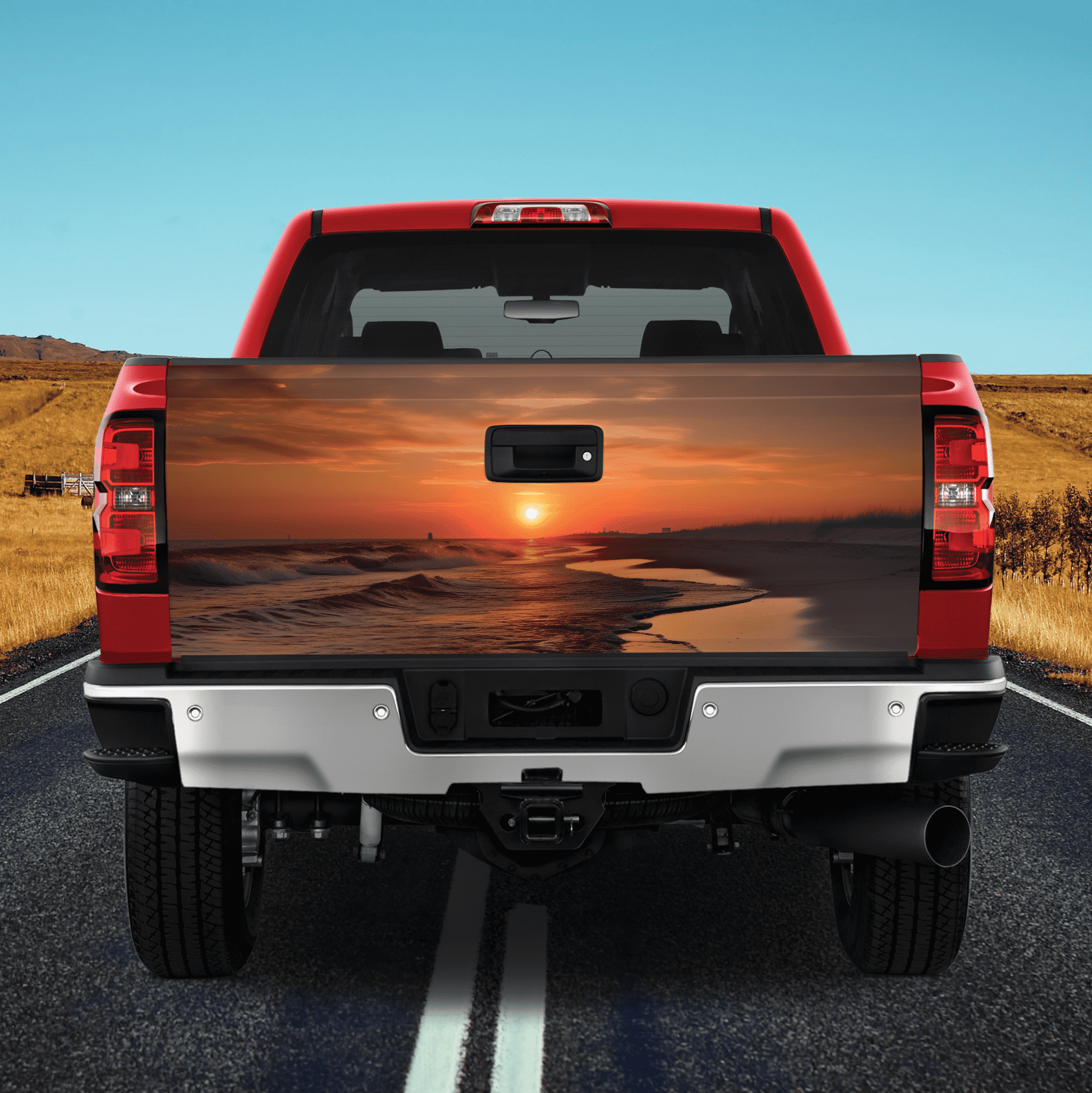 Lotusprinthandmade Tropical Beach Tailgate Wrap 26"x66", Beach Truck ...