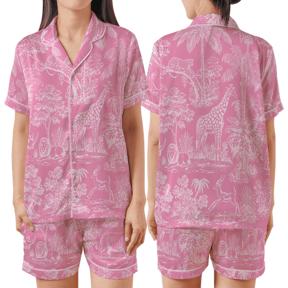 Lotusprinthandmade Tropical Palm Tree All-over Print Satin Short-Sleeve ...
