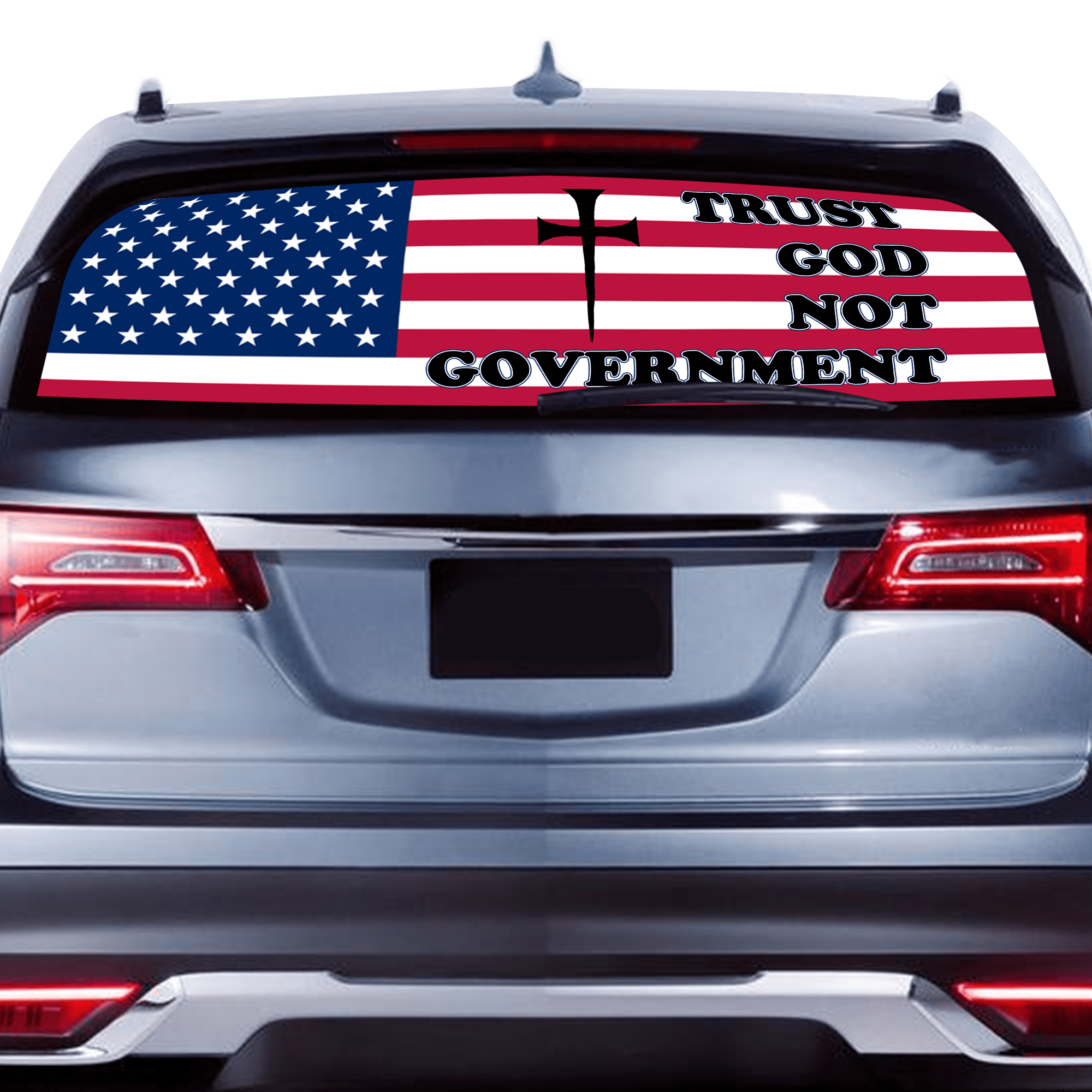 Lotusprinthandmade Trust God Not Government Rear Window Car Decal 18" x ...