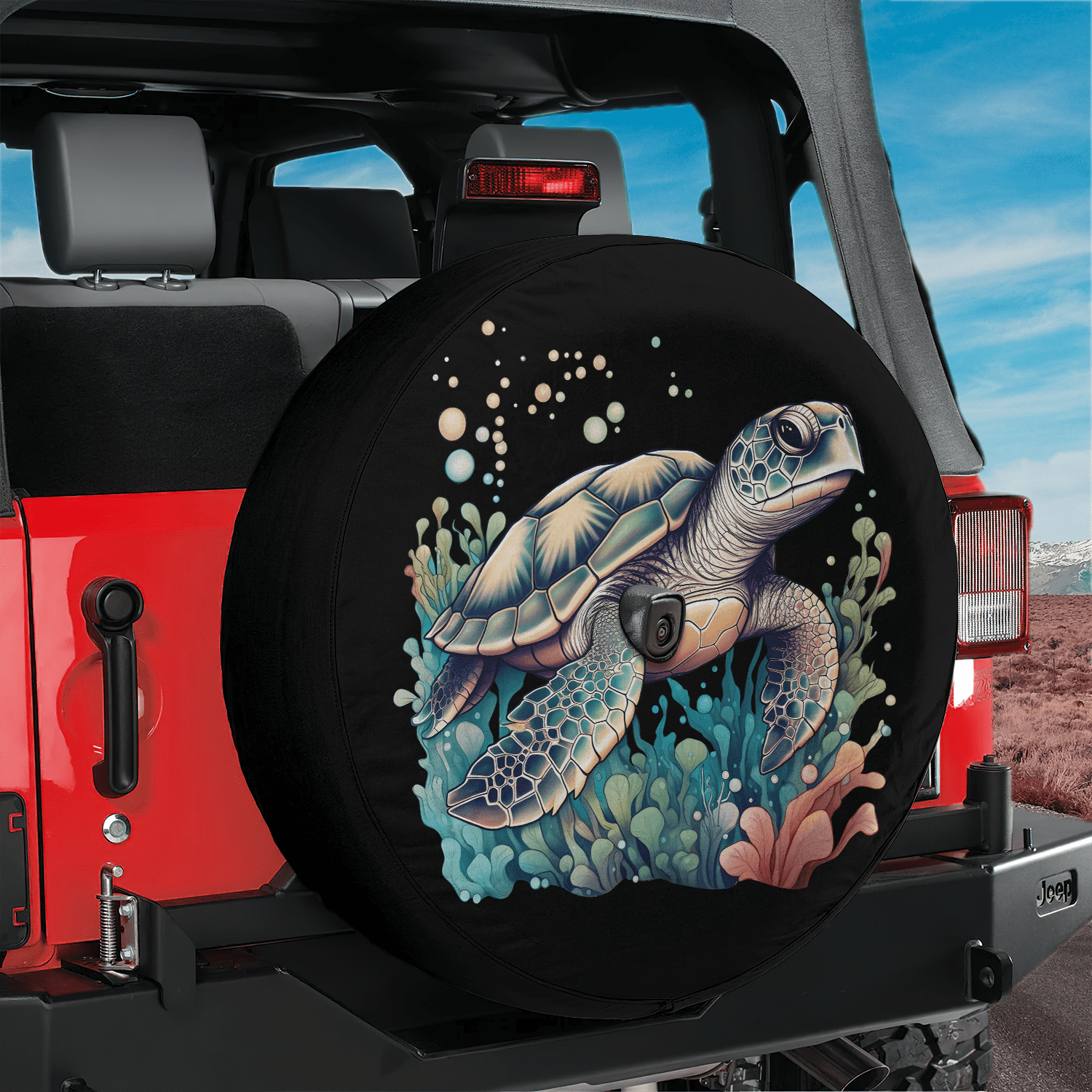Lotusprinthandmade Turtle Retro Summer Spare Tire Cover With Backup ...