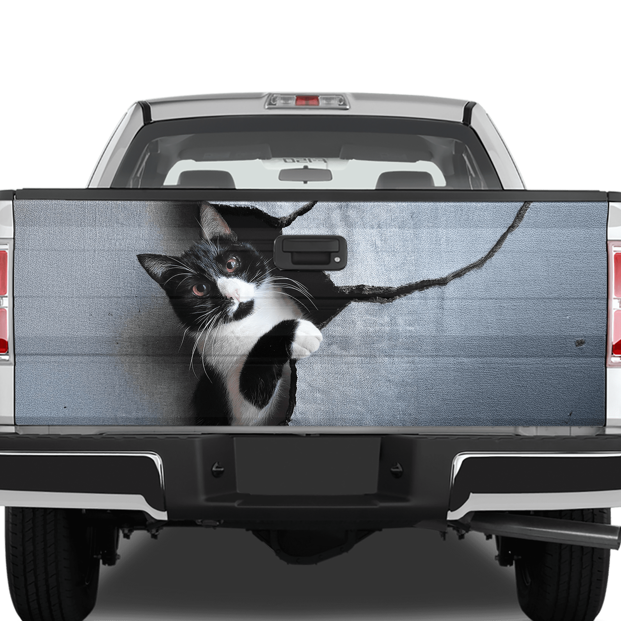Lotusprinthandmade Tuxedo Cat Crack Pattern Tailgate Wrap 2 Sizes (24 ...