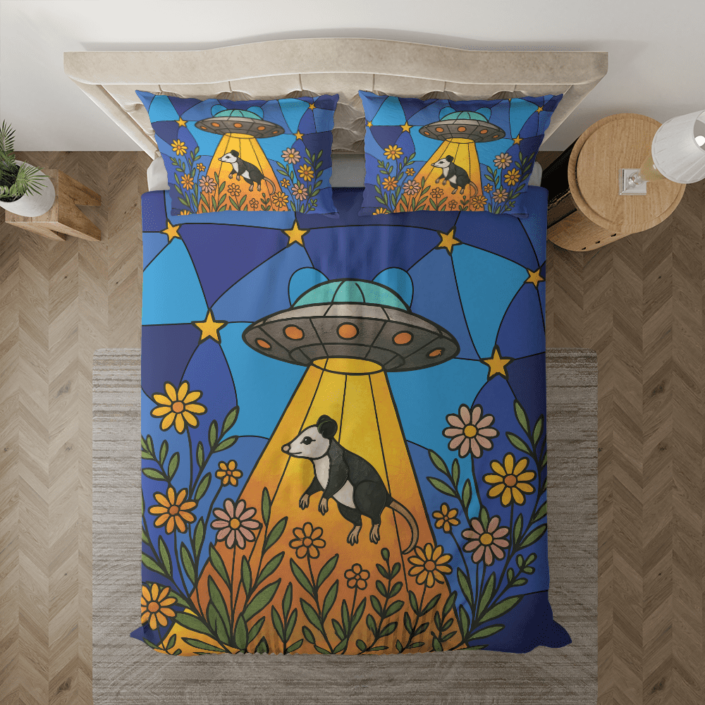 Lotusprinthandmade UFO and Opossum Floral Bedding Set (Made in Vietnam ...