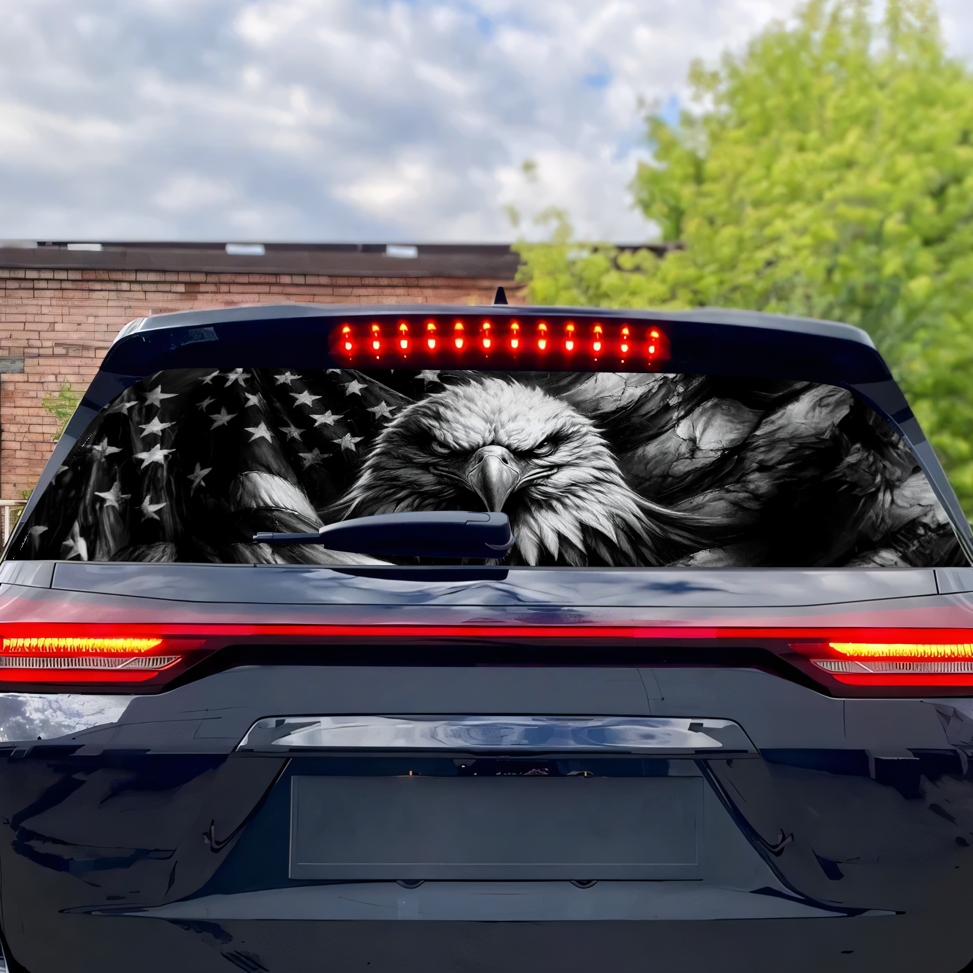 Lotusprinthandmade US Flag Eagle Rear Window Car Decal 18" x 58", US ...