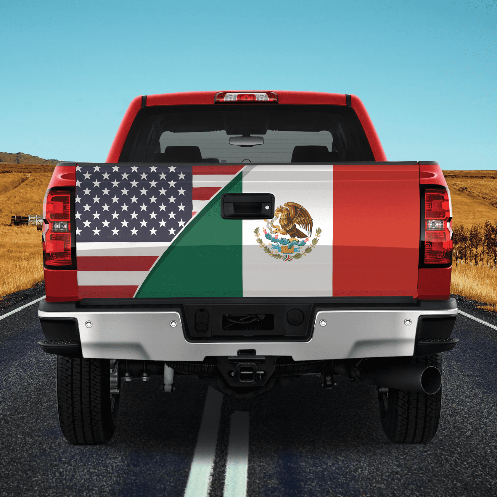 Lotusprinthandmade US and Mexico Tailgate America Mexican Pride ...
