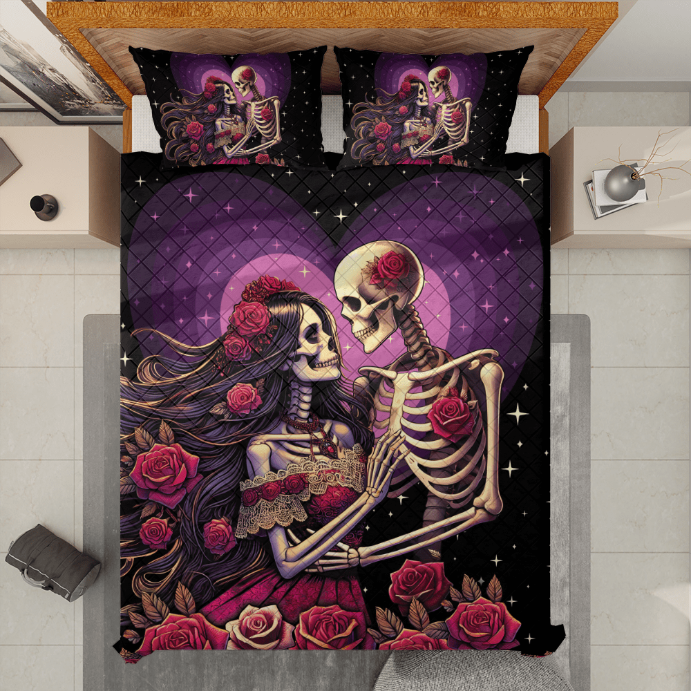 Lotusprinthandmade Valentine's Day Skull Couple Quilt Bedding Set ...