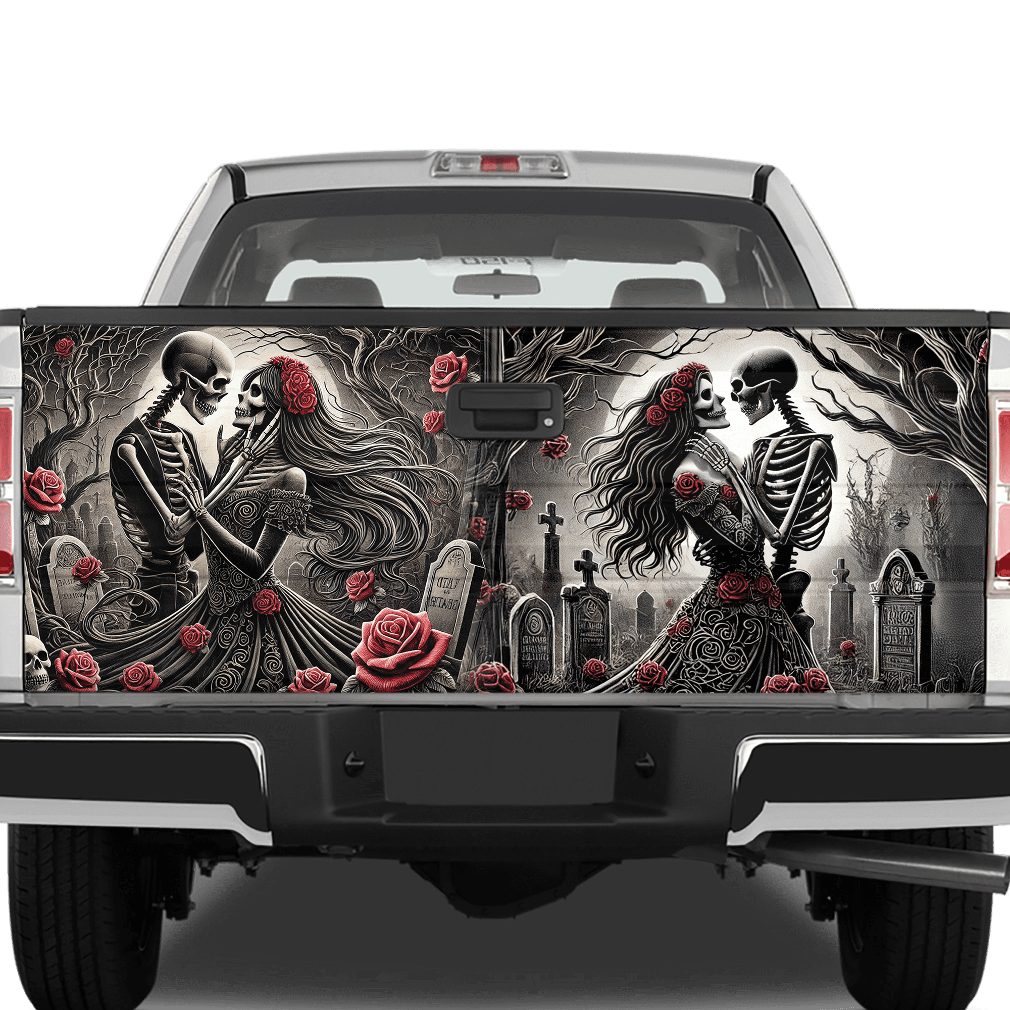 Lotusprinthandmade Valentine's Day Skull Couple Tailgate Wrap 2 Sizes ...
