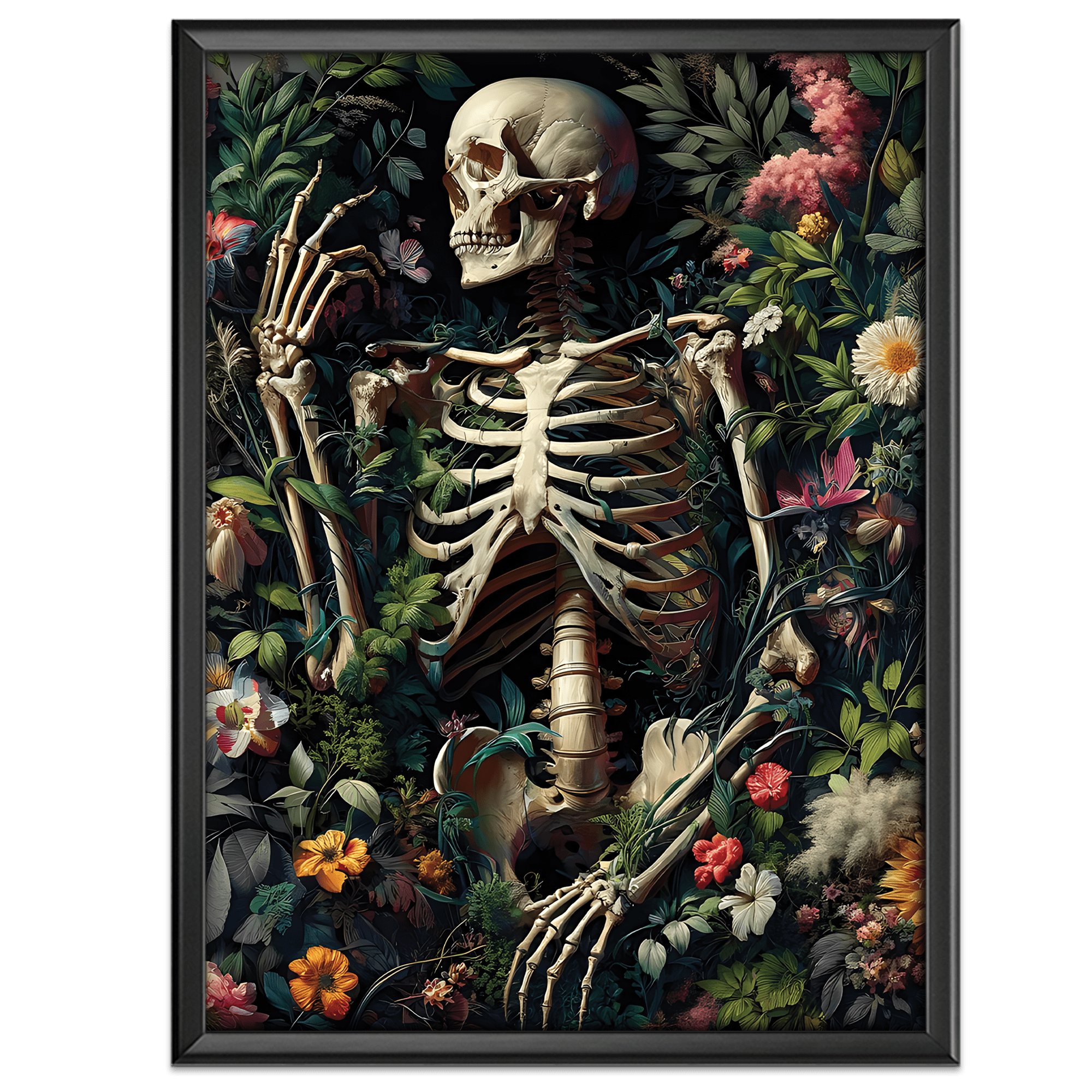 Lotusprinthandmade Vintage Botanical Skeleton Canvas 0.75in frame 48" x ...