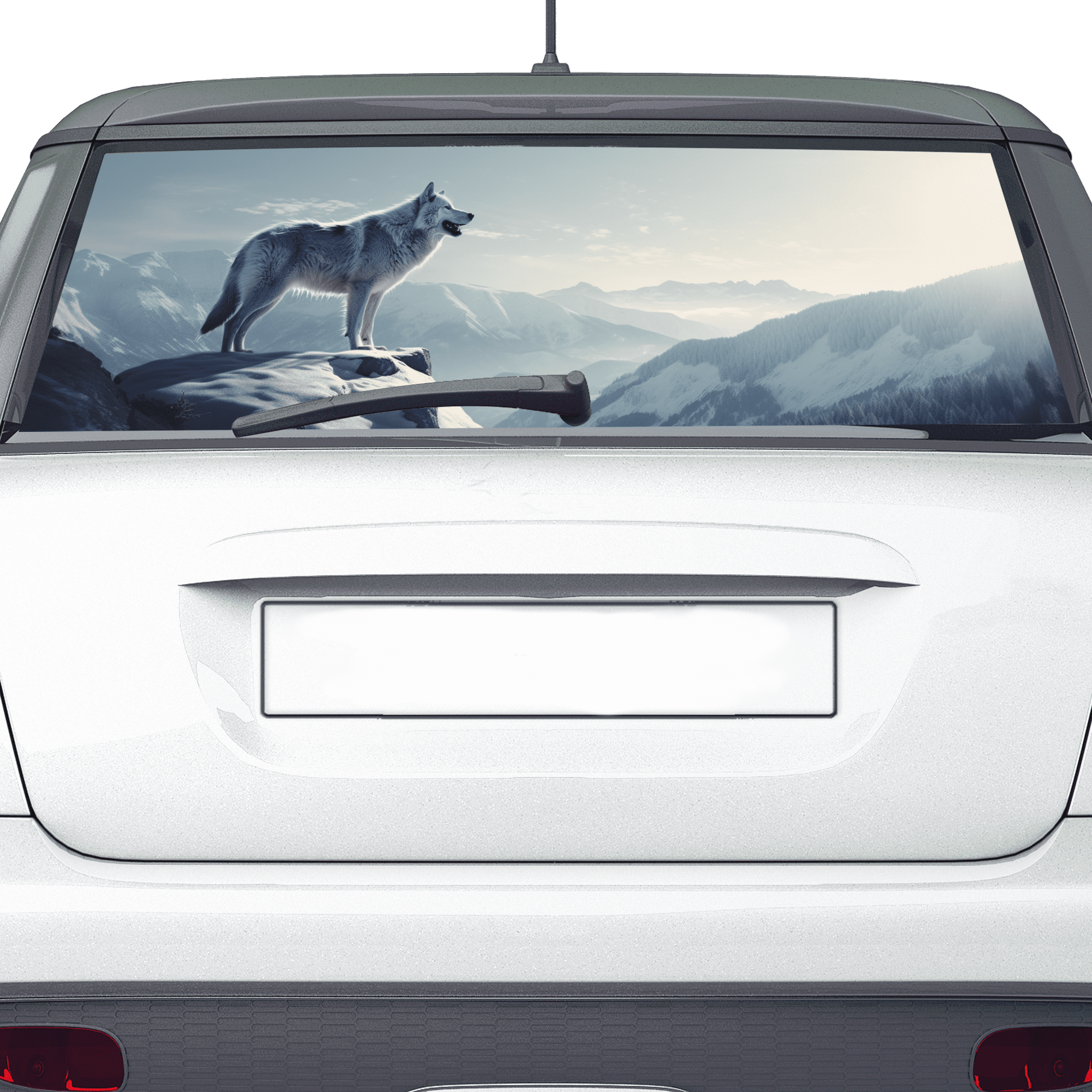 Lotusprinthandmade White Wolf In Snow Rear Window Car Decal 3 Sizes ...