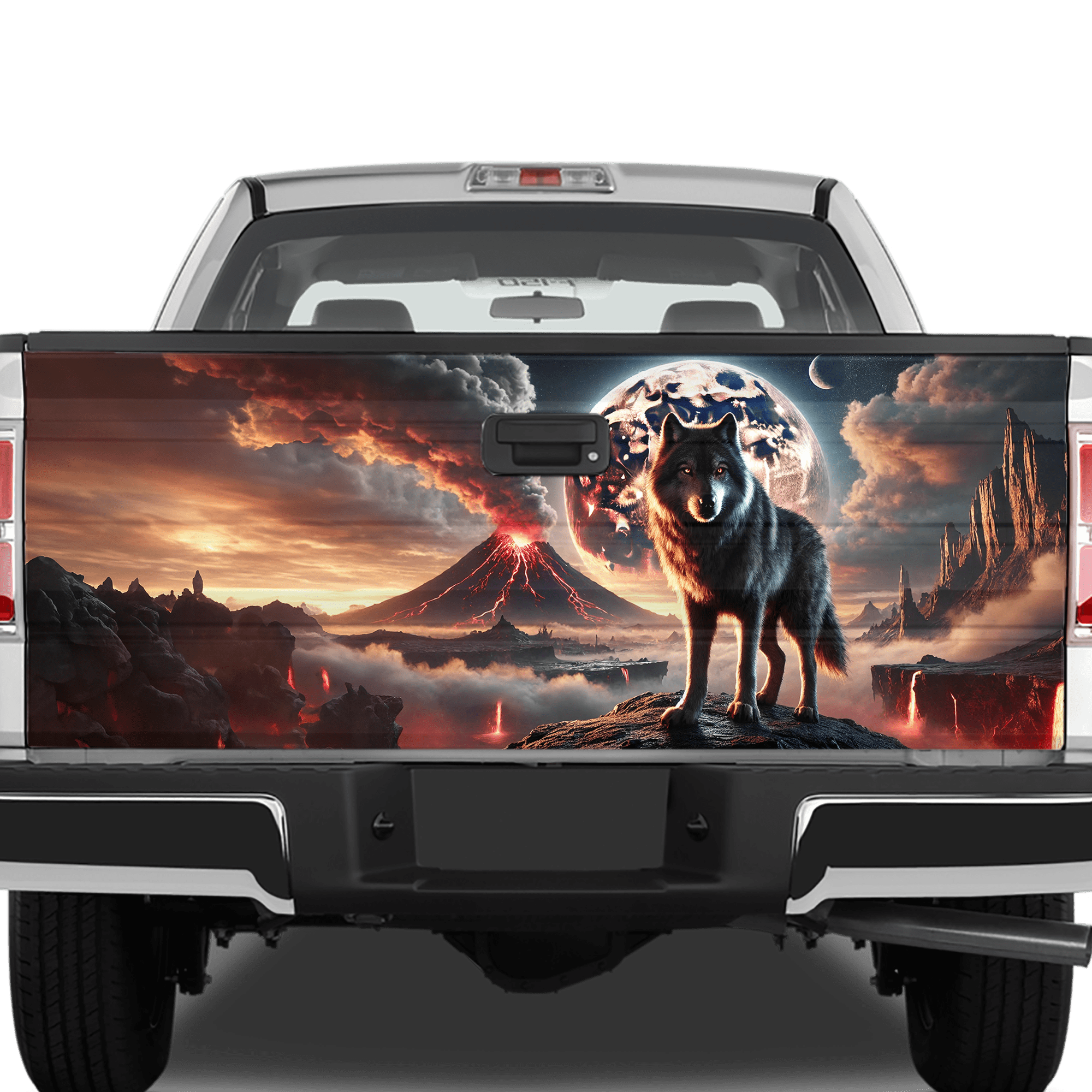 Lotusprinthandmade Wolf Graphic Tailgate Wrap 24" x 58", Wolf US Truck ...